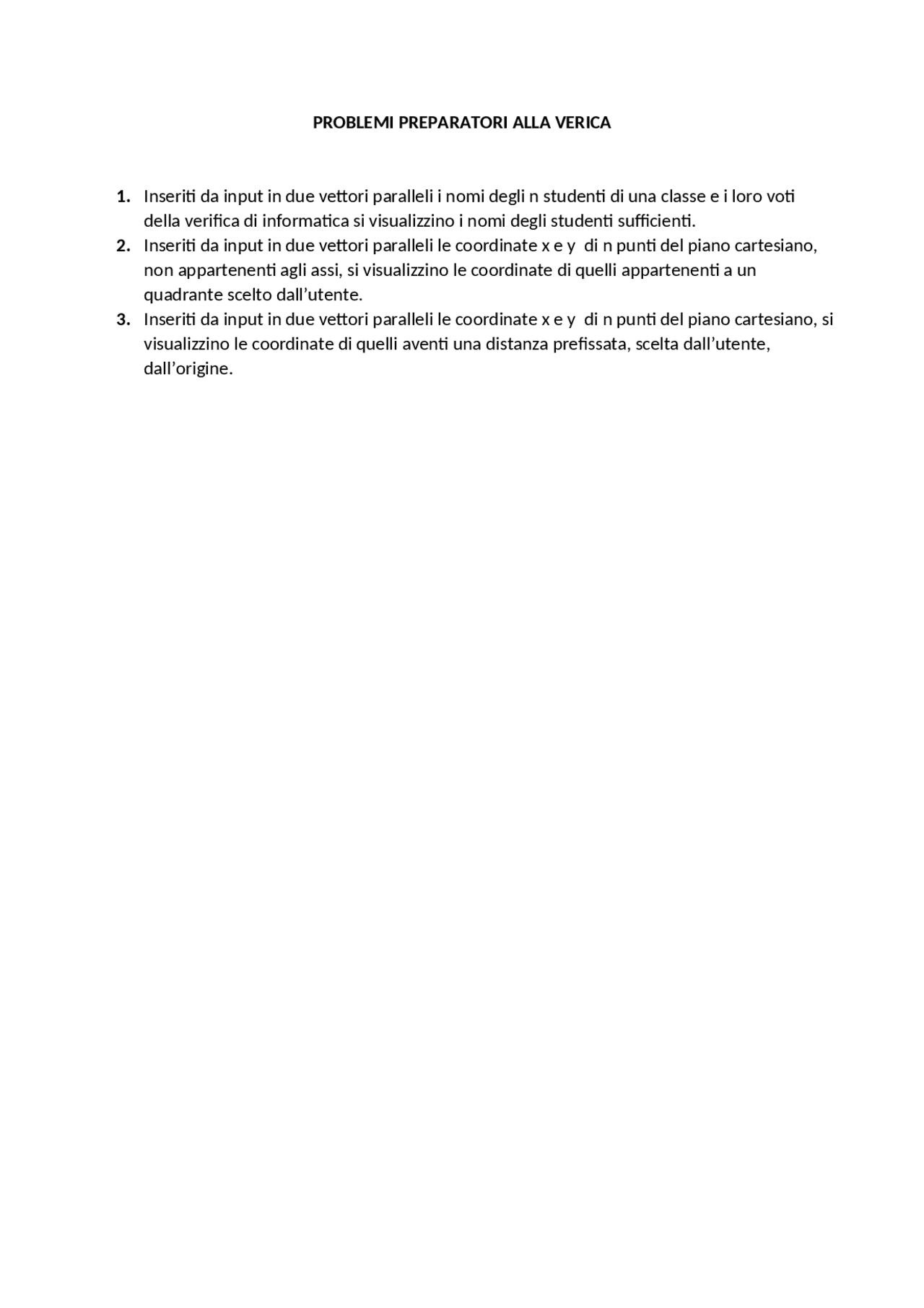 Informatica Esercitazione Docsity