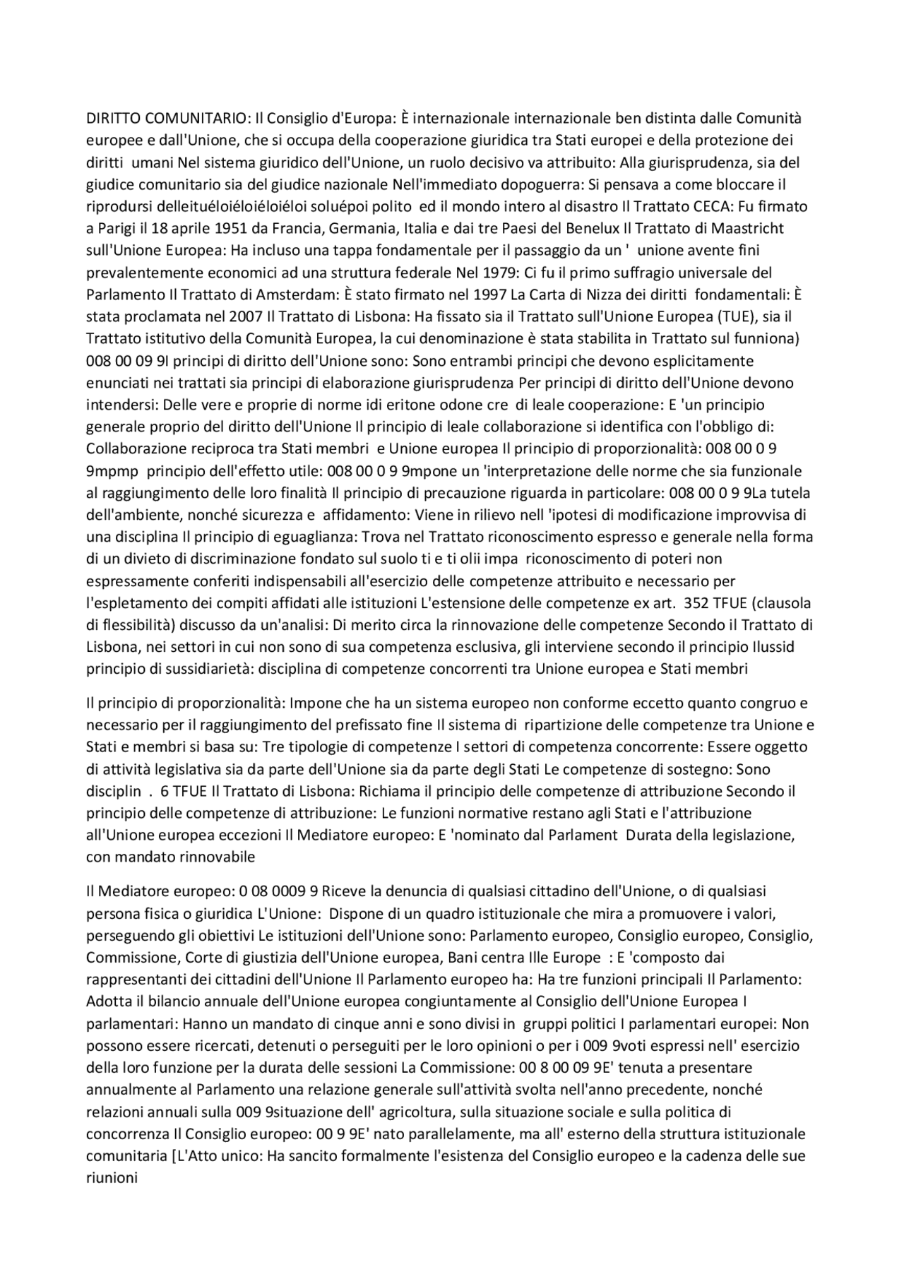 Diritto Comunitario Università Pegaso Docsity