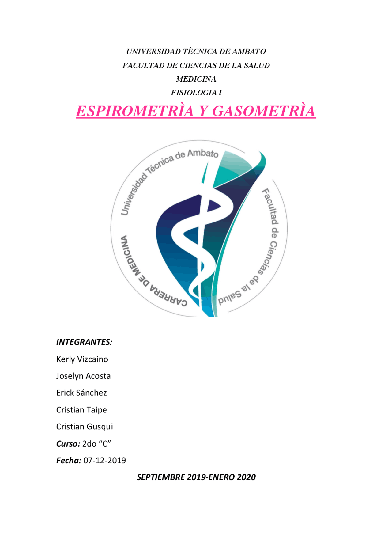 Gasometria Espirometria Docsity