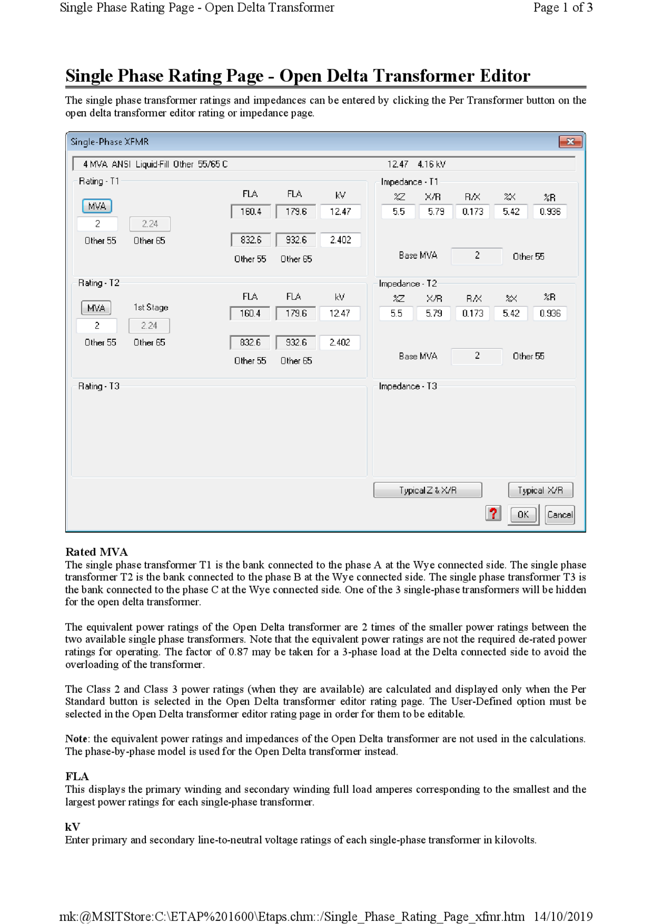 Single phase rating etap | Study Guides, Projects, Research Electronics ...