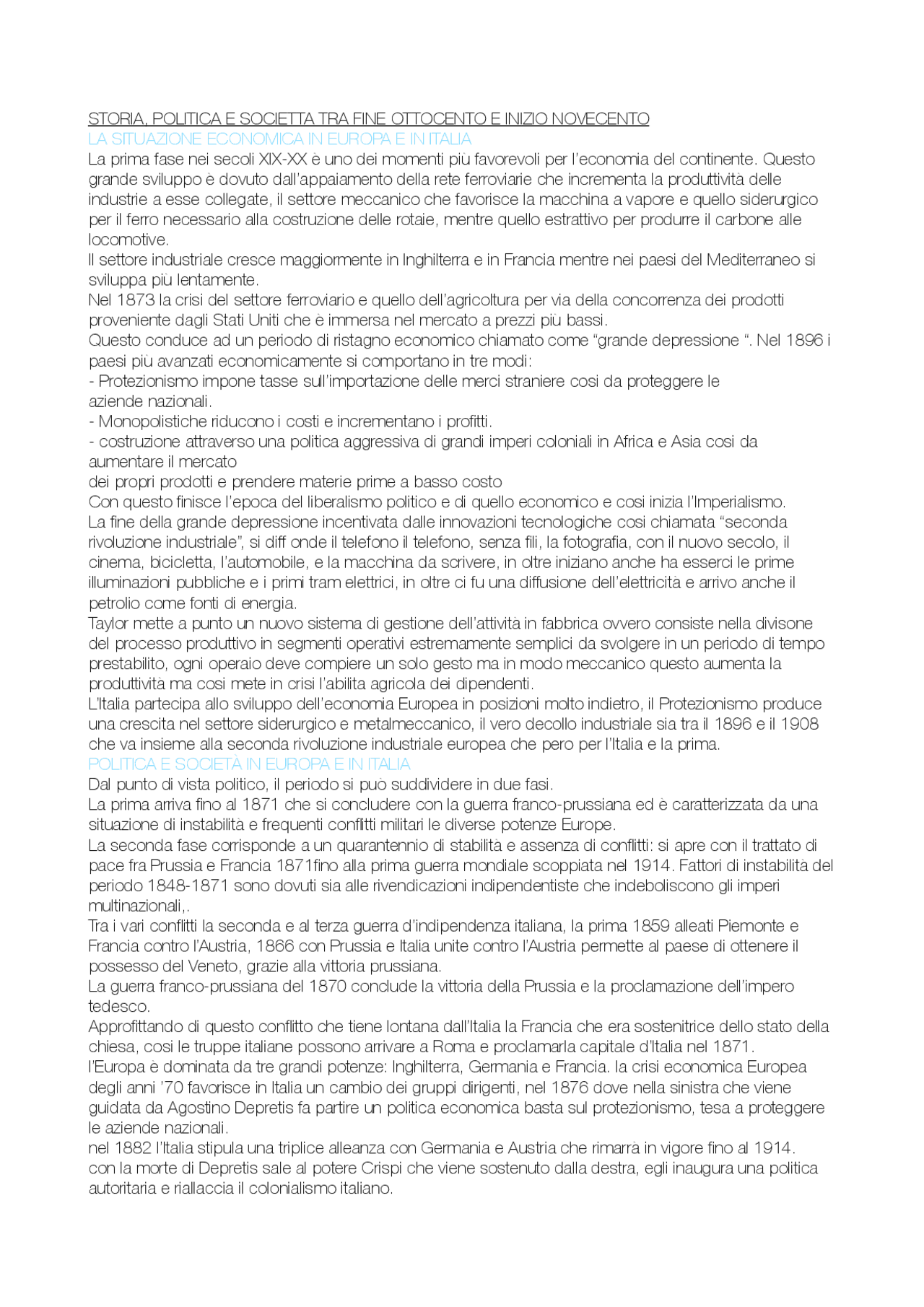 Programma Di Quinta Superiore Docsity