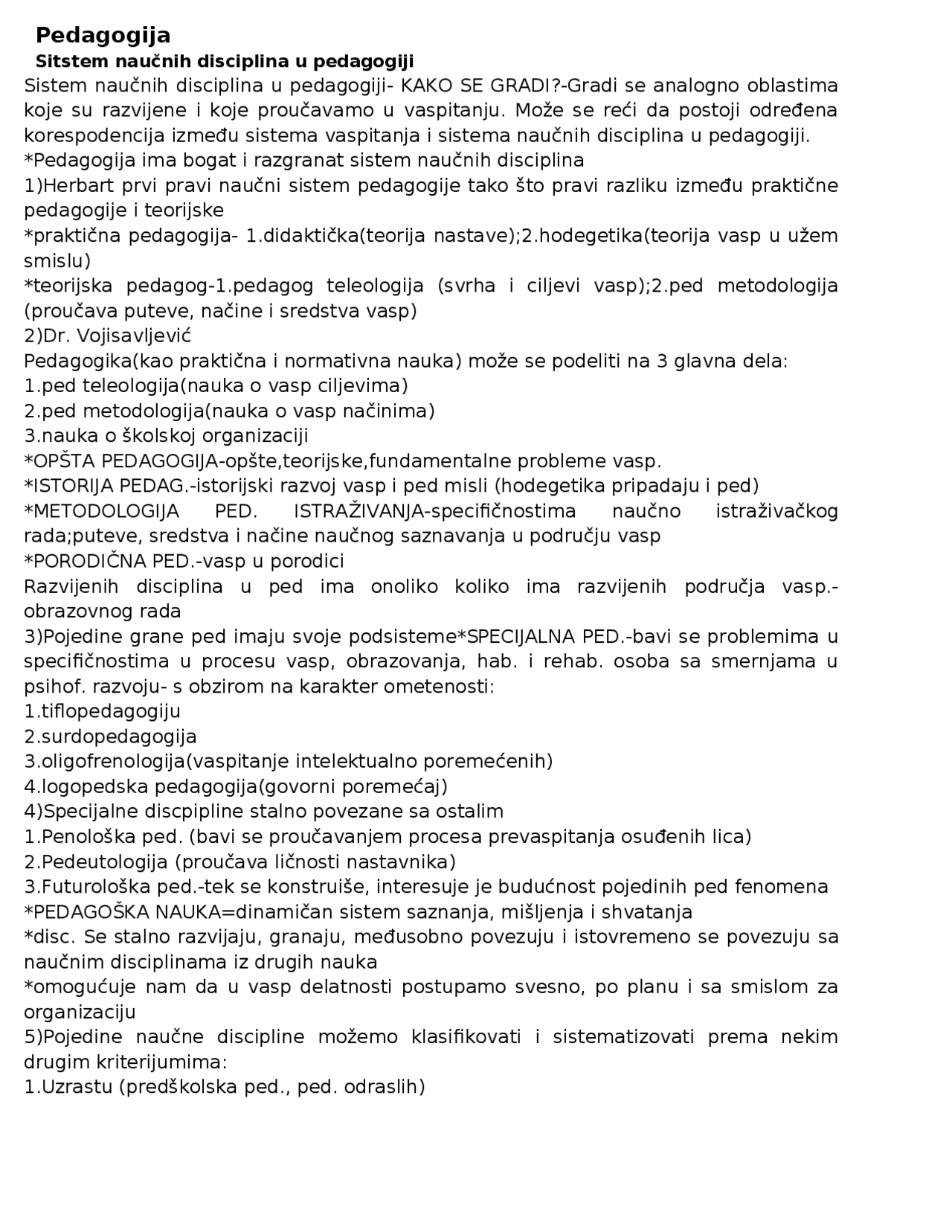 Pedagogija Vod Skripte Rezime Predlog Uvod U Pedagogiju Docsity