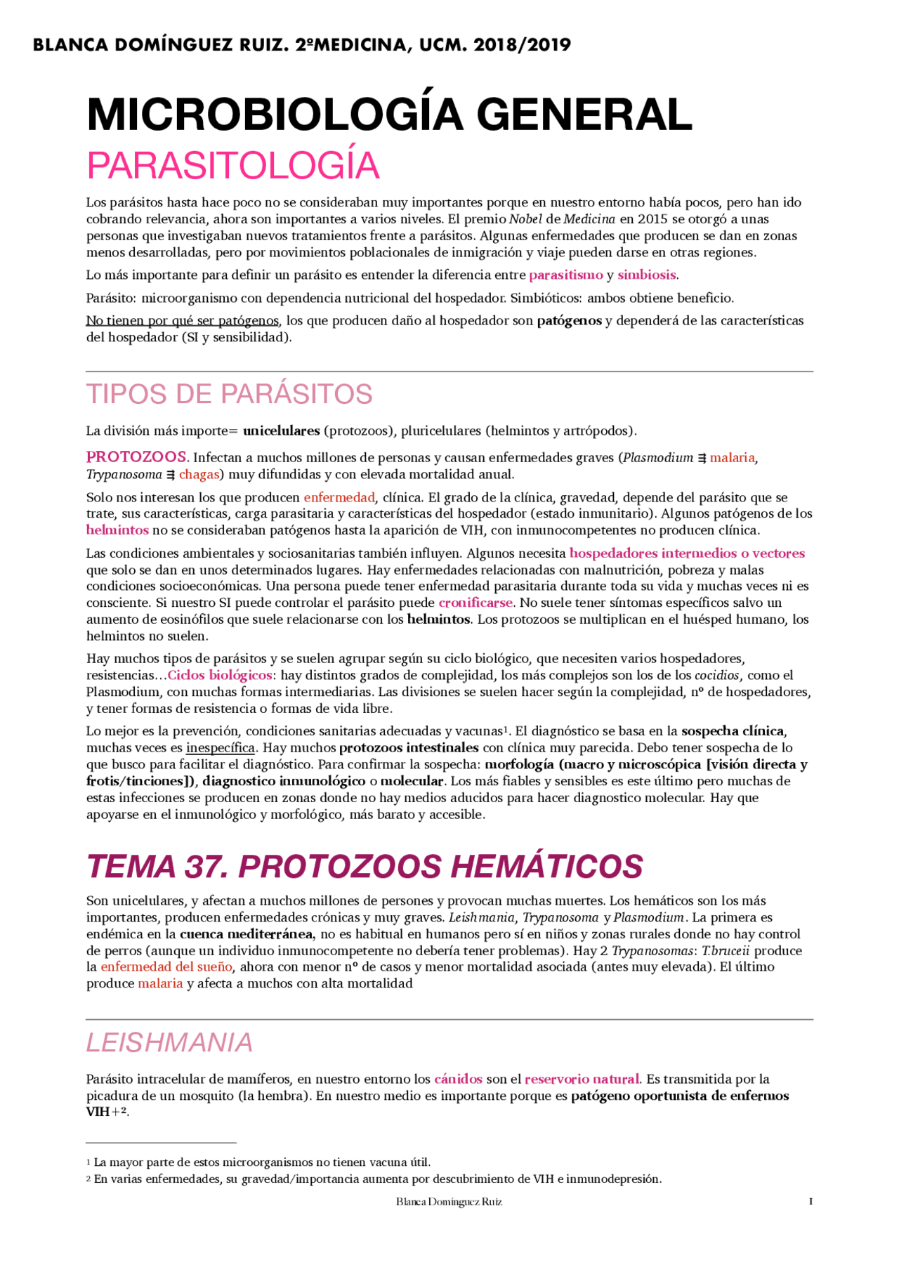 ParasitologÍa Micro Ucm Docsity