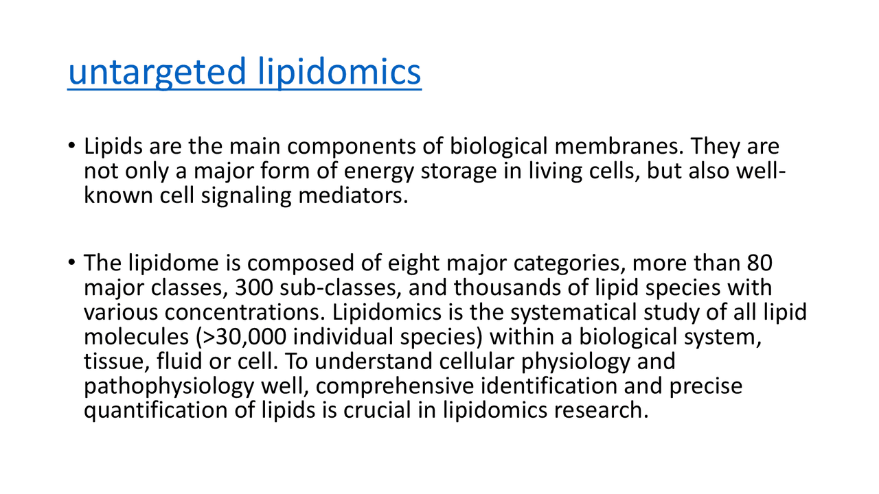 Untargeted lipidomics - Docsity
