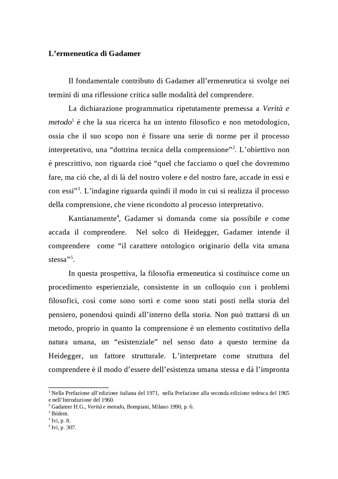 Lermeneutica Di Gadamer Docsity