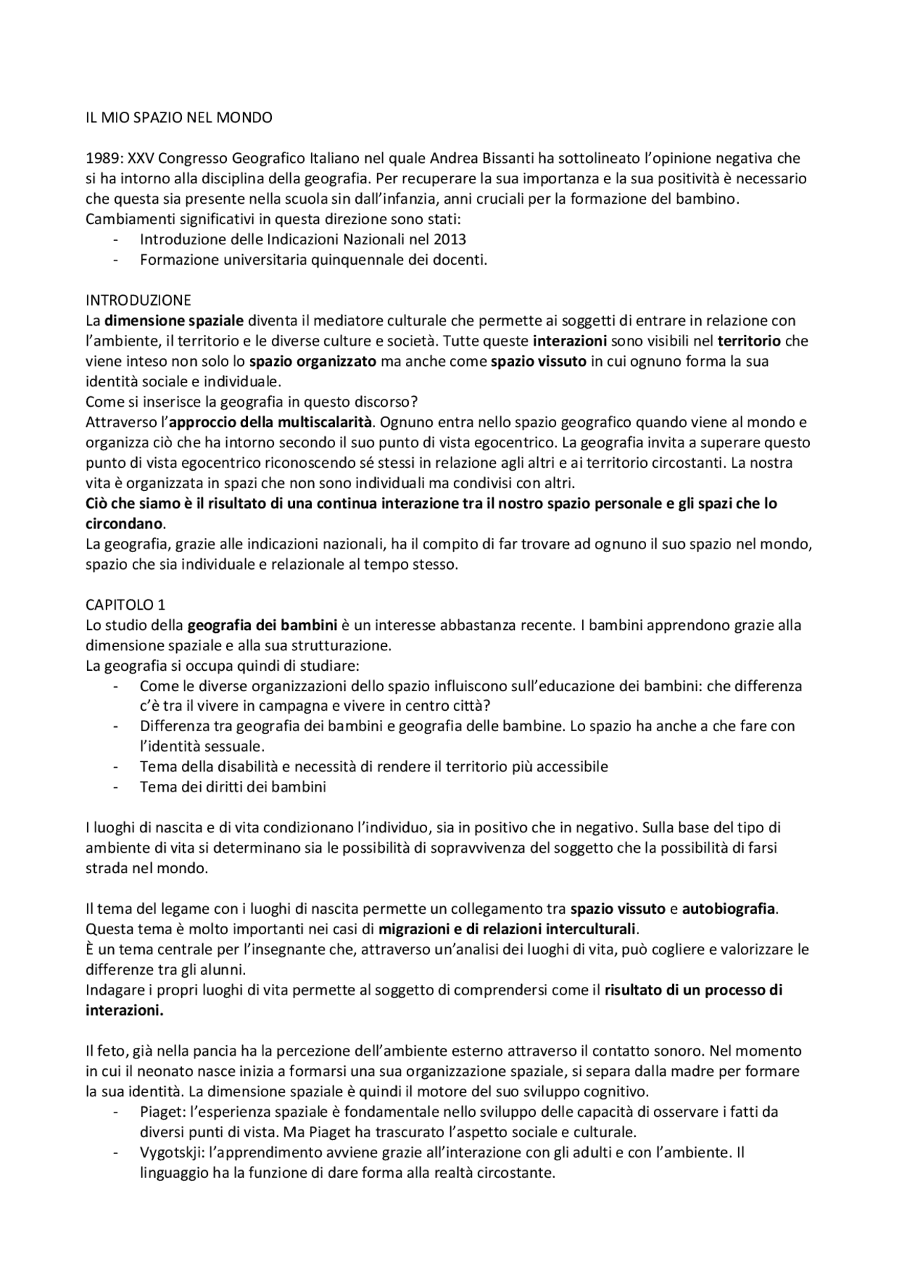 Il Mio Spazio Nel Mondo Cristiano Giorda Docsity