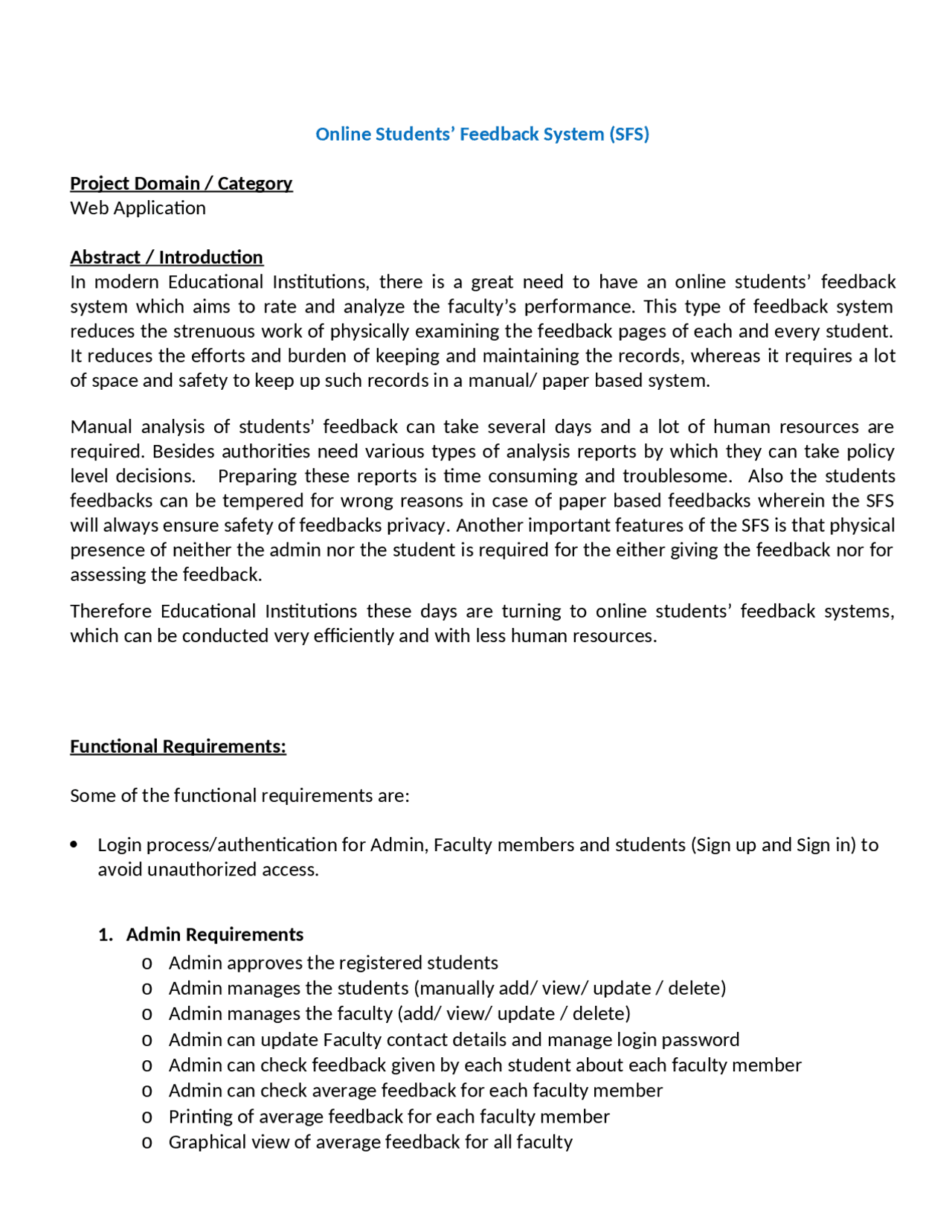 Online Feedback System Docsity