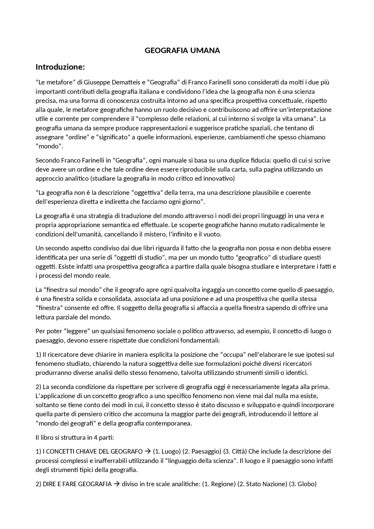 Geografia Umana Lingue Docsity