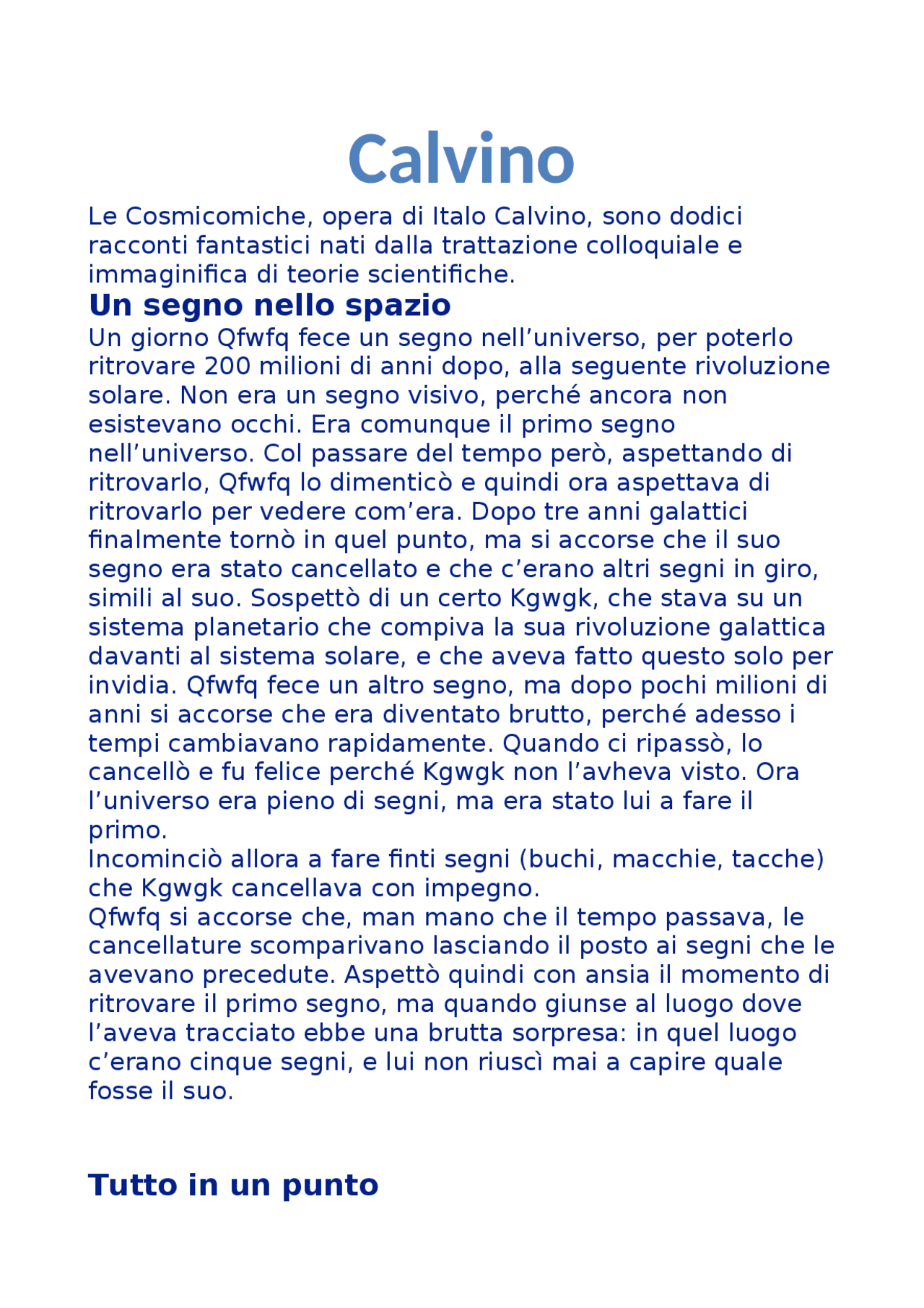 Appunti Su Italo Calvino Docsity
