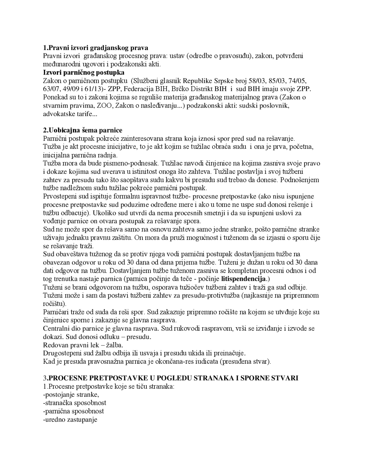Građansko Procesno Pravo Ispiti Predlog Građansko Procesno Pravo