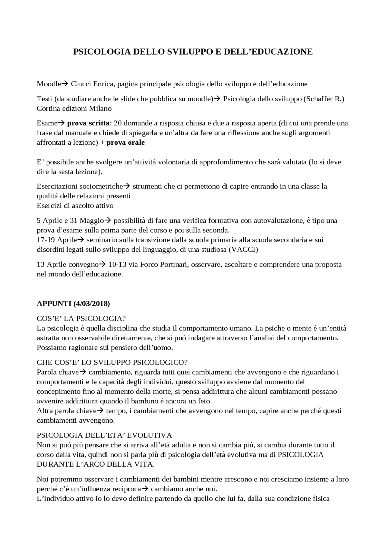 Appunti Esame Psicologia Dello Sviluppo E Delleducazione Docsity