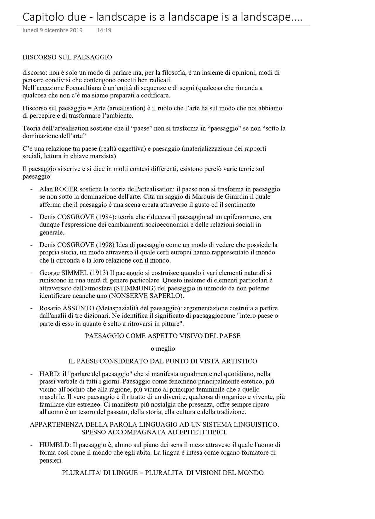 Riassunto Capitolo Due Il Paesaggio M Jakob Docsity