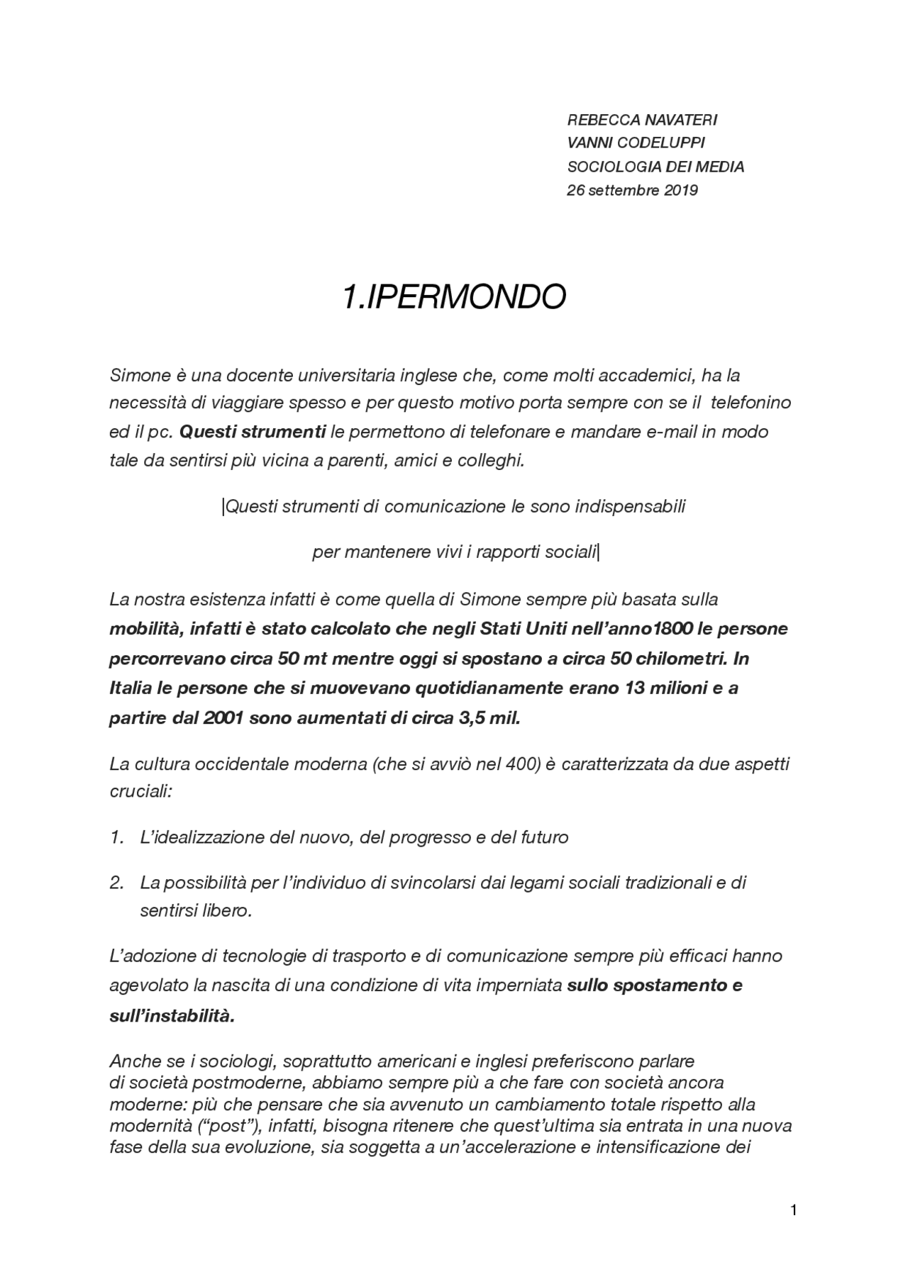 Ipermondo Capitolo 1 Docsity