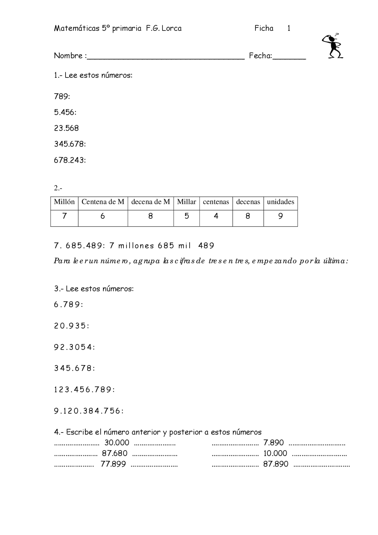 Fichas Matematicas Primaria Docsity