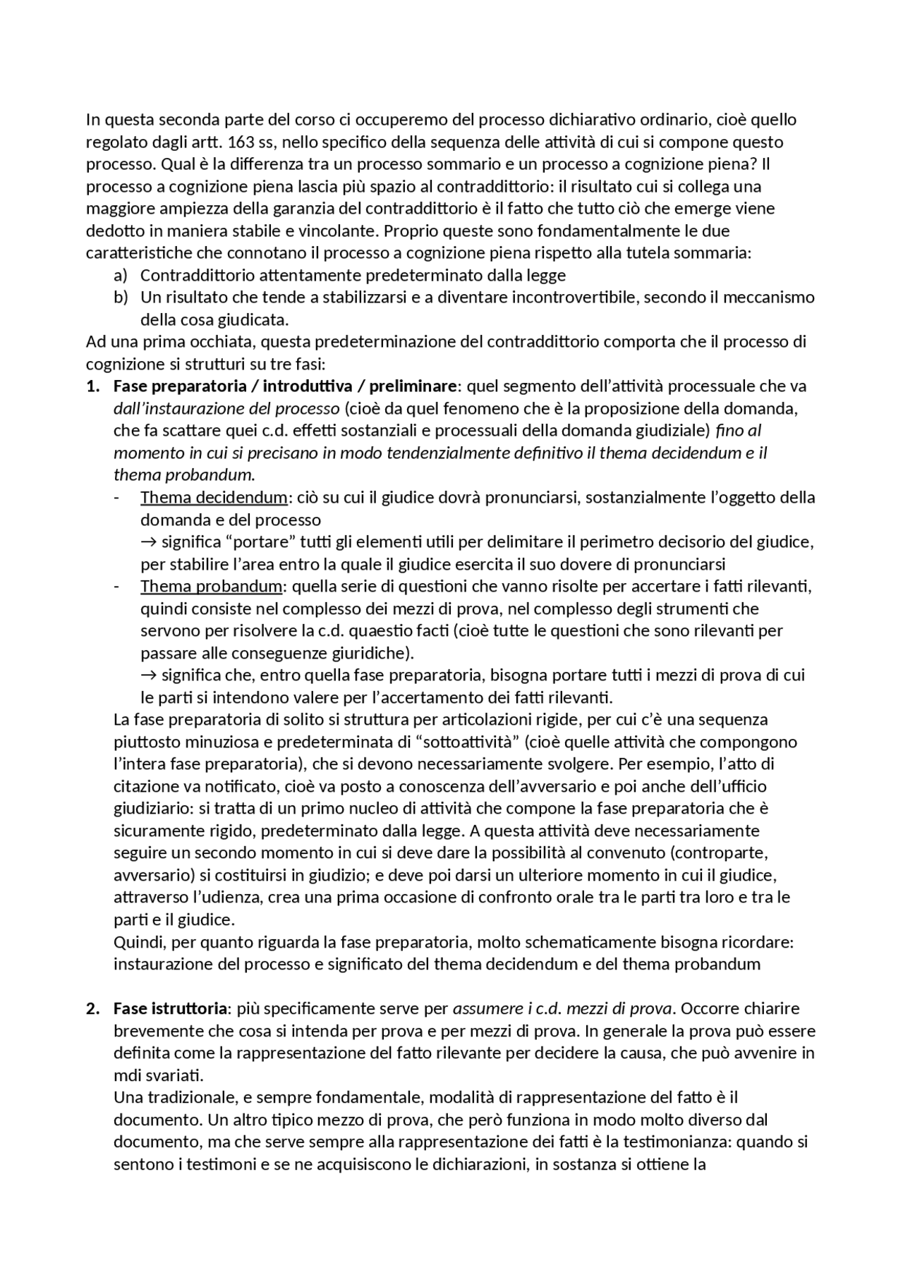 Diritto Processuale Civile Docsity