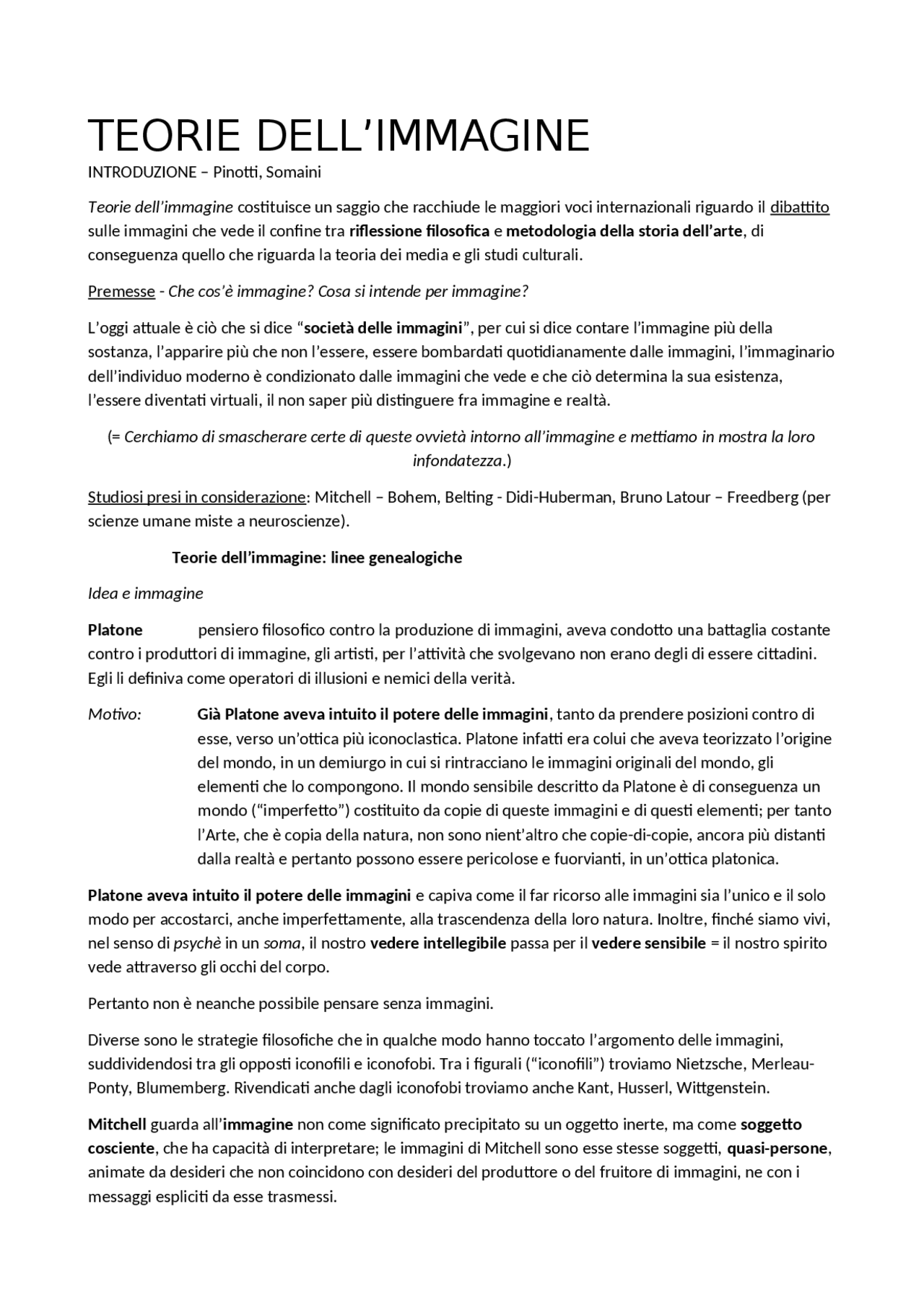 Teorie Dellimmagine Pinotti Somaini Docsity