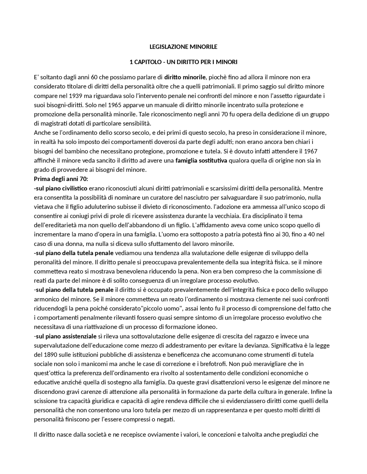 Manuale Di Diritto Minorile Moro Docsity