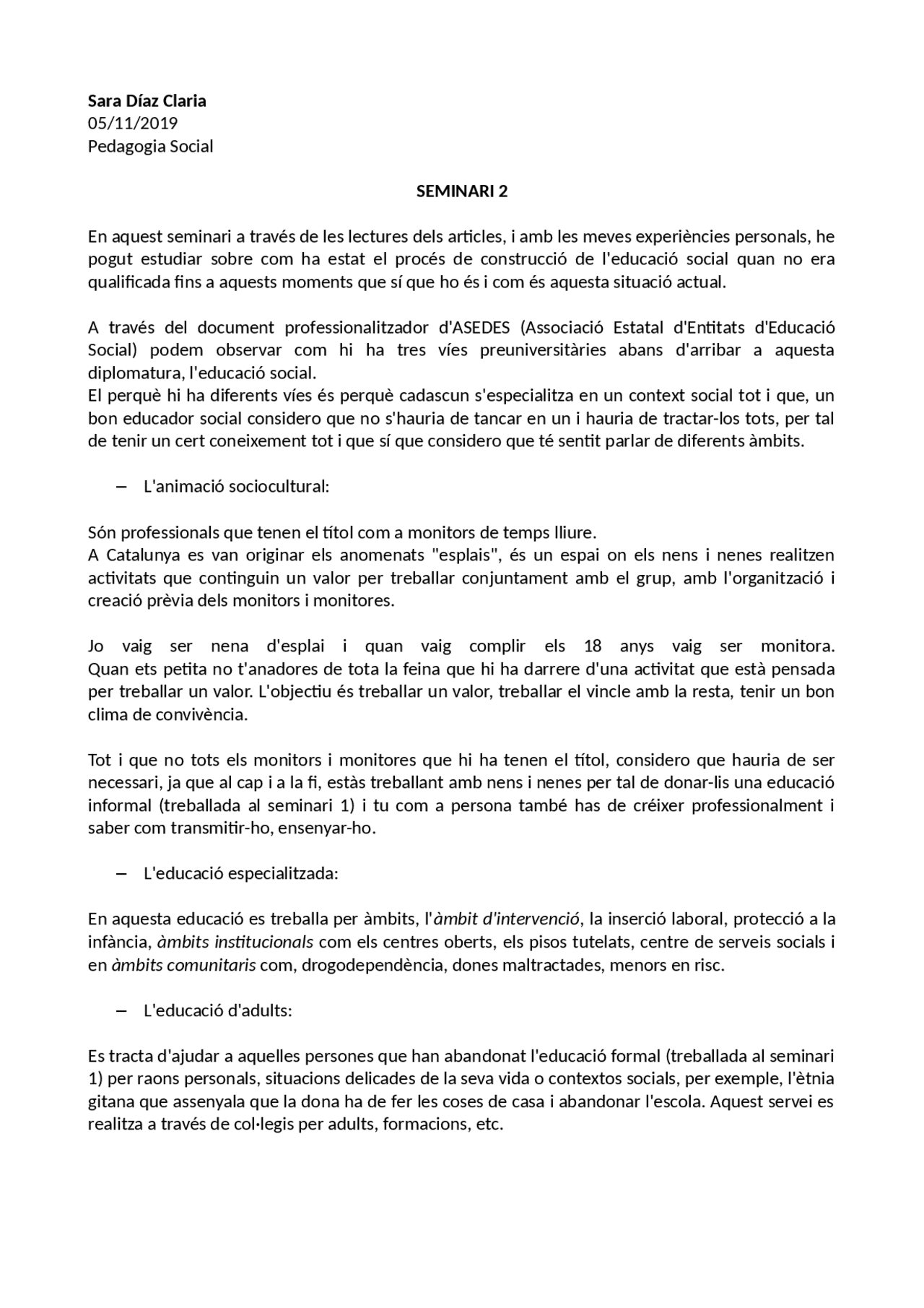 Seminario 2 De Pedagogia Social Docsity