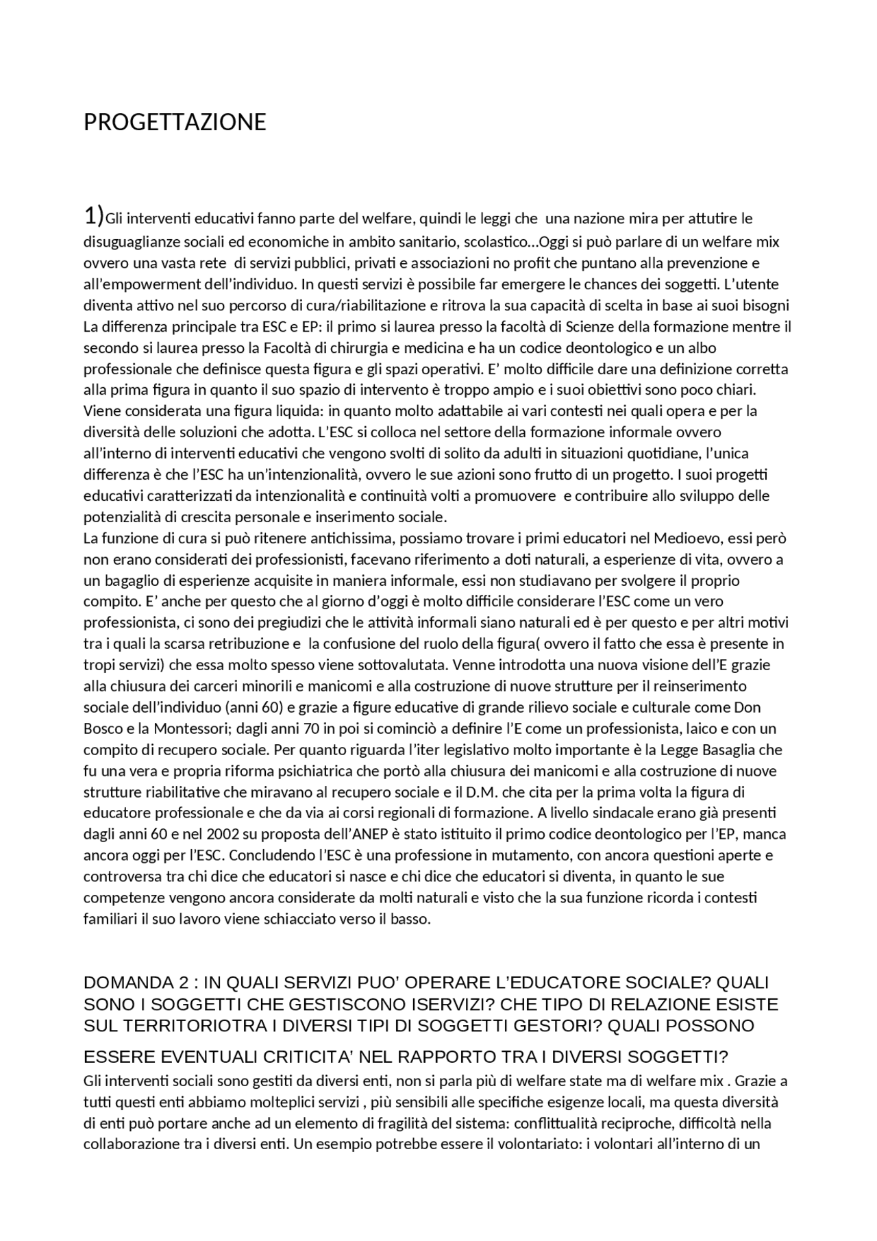 Progettazione E Valutazione Dei Progetti Educativi Ed Sociale E