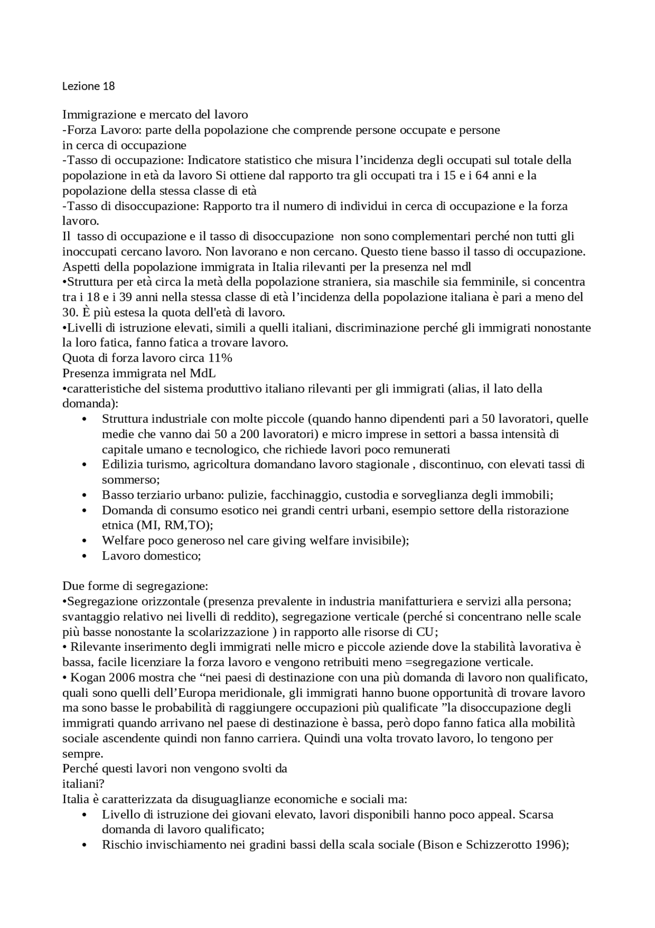 Sociologia Dei Processi Migratori Docsity