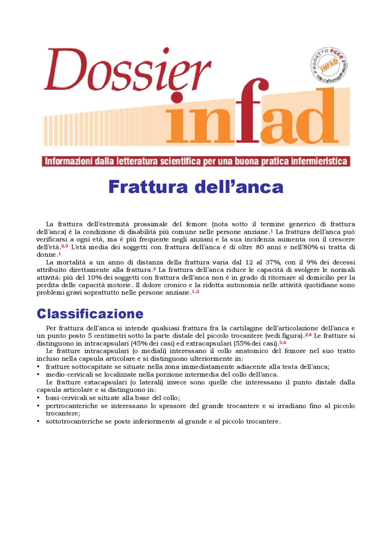 Frattura dell' anca descrizione - Docsity