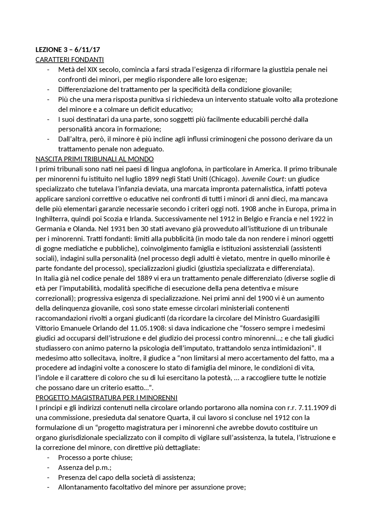 Diritto Minorile Appunti Docsity