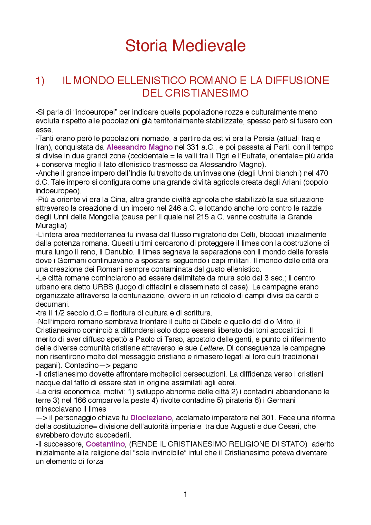 Riassunti Storia Medievale Docsity