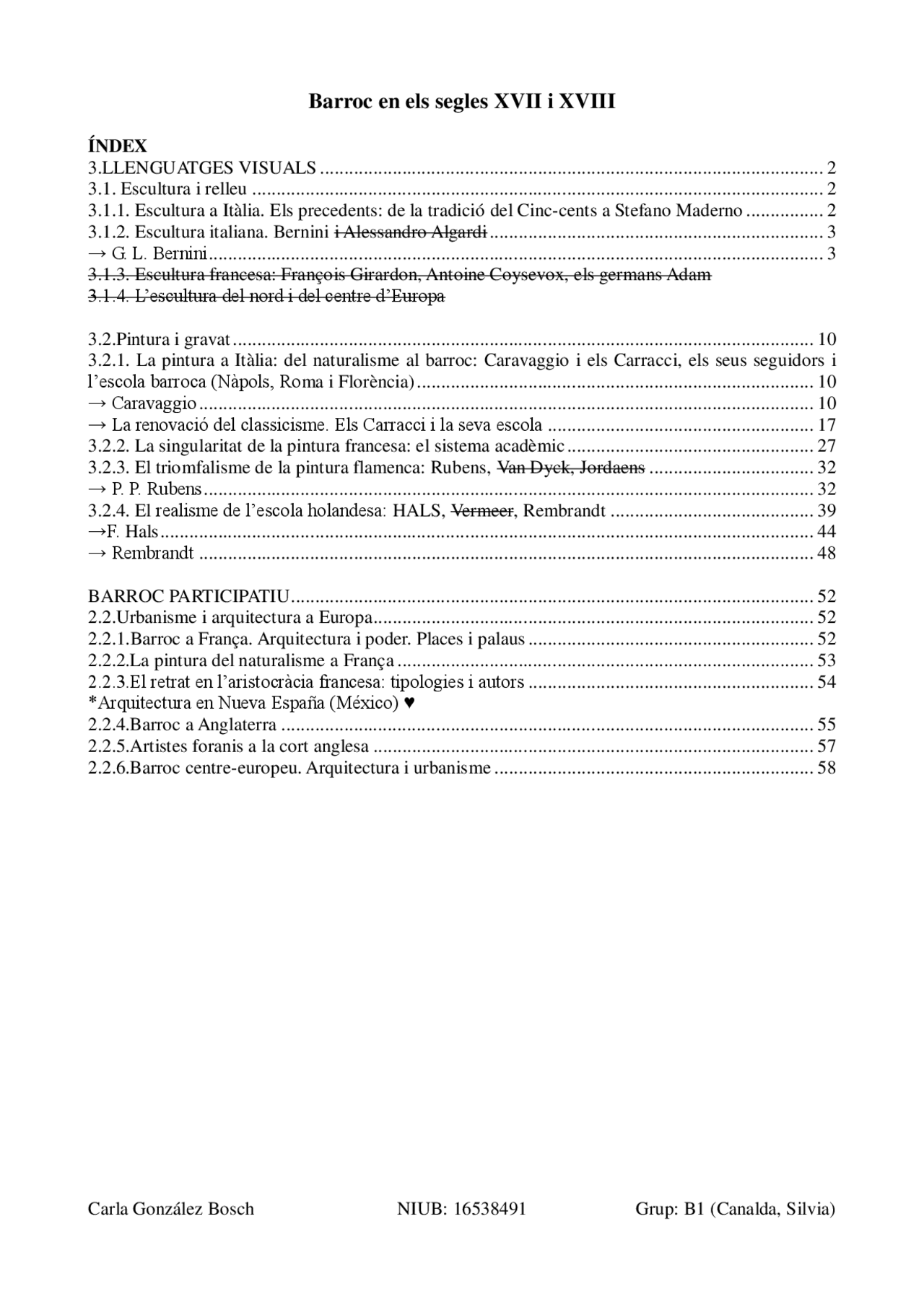 Barroc En Els Segles Xvii I Xviii Docsity