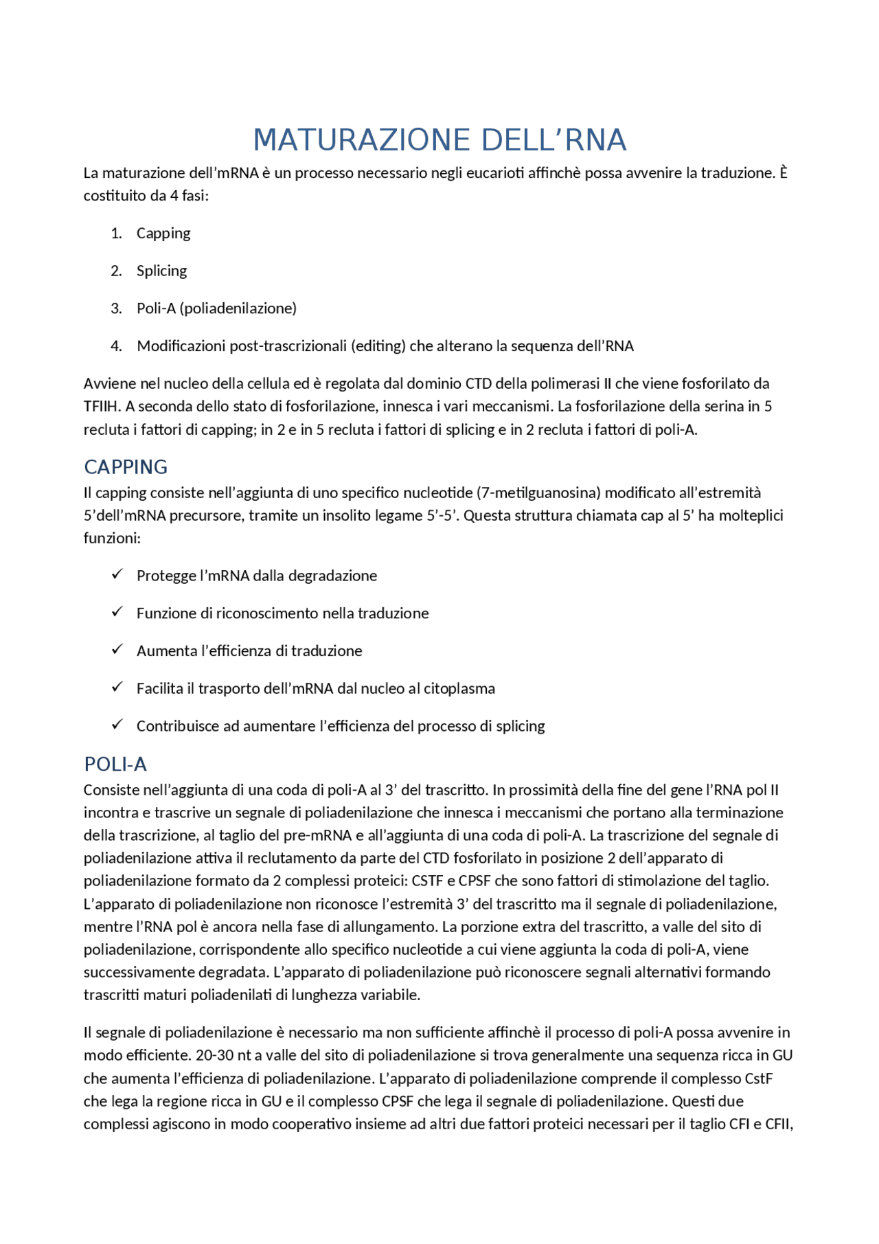 Riassunti Biologia Molecolare Docsity