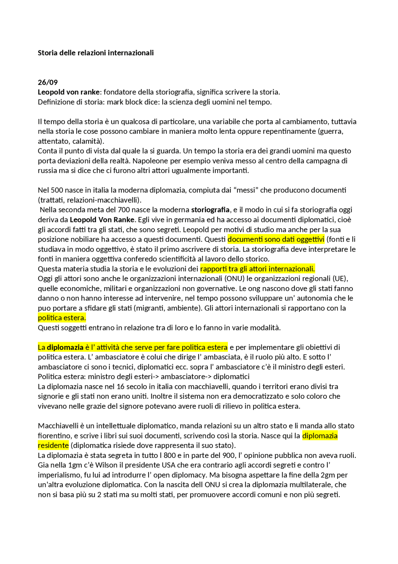 Appunti Di Storia Delle Relazioni Internazionali 2019 Completi Sid