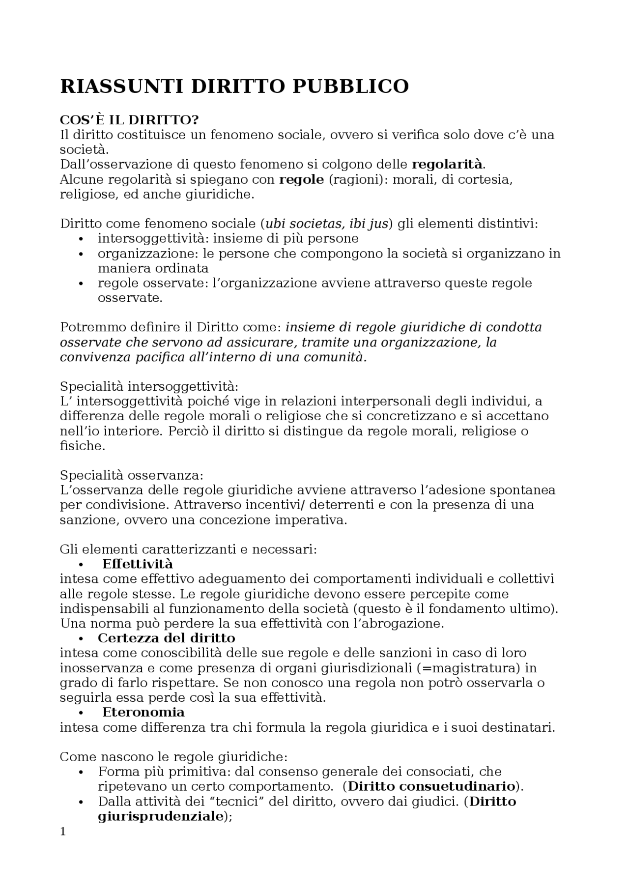 Riassunti Diritto Pubblico Docsity