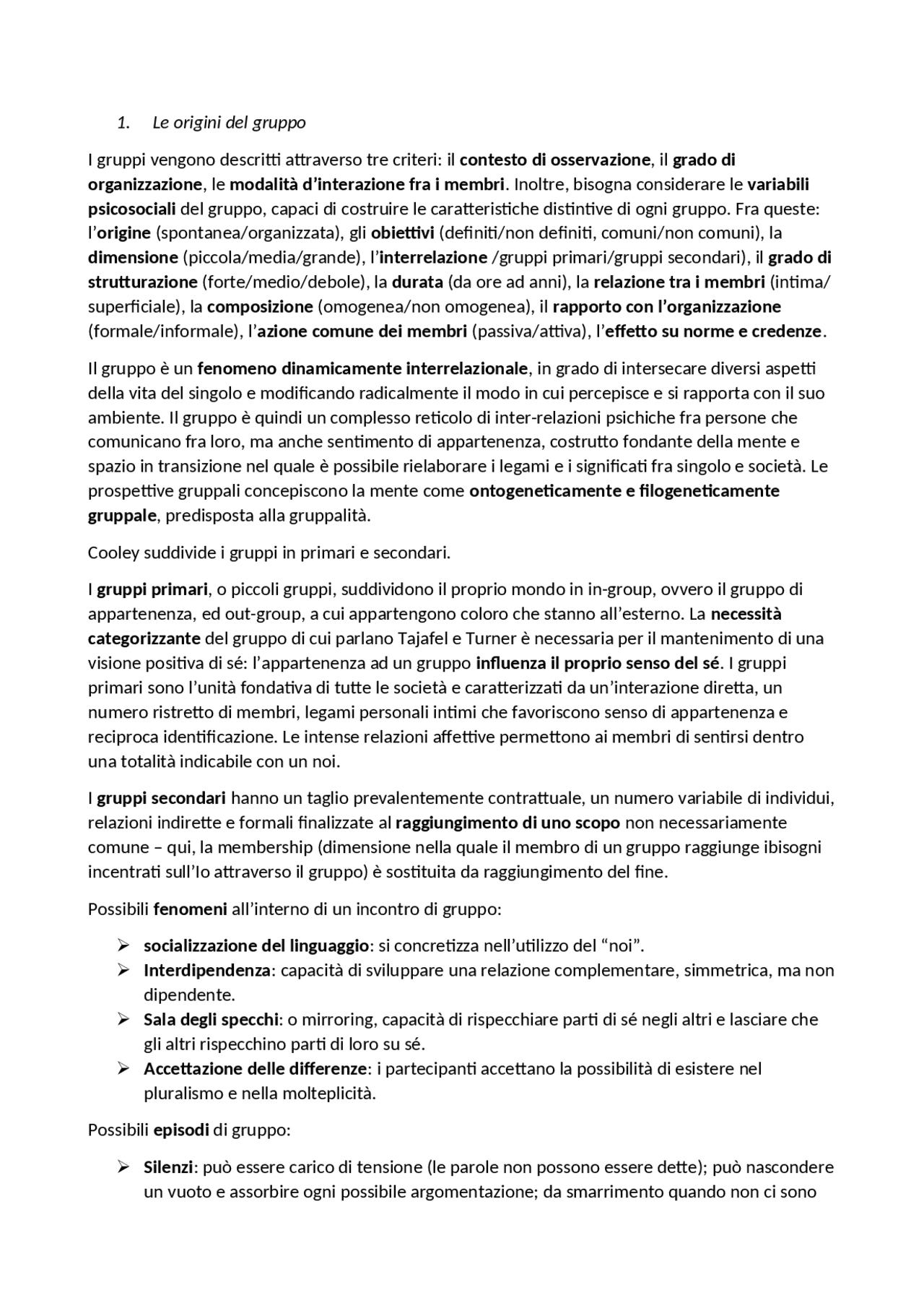 Teoria E Tecniche Della Dinamica Di Gruppo Docsity
