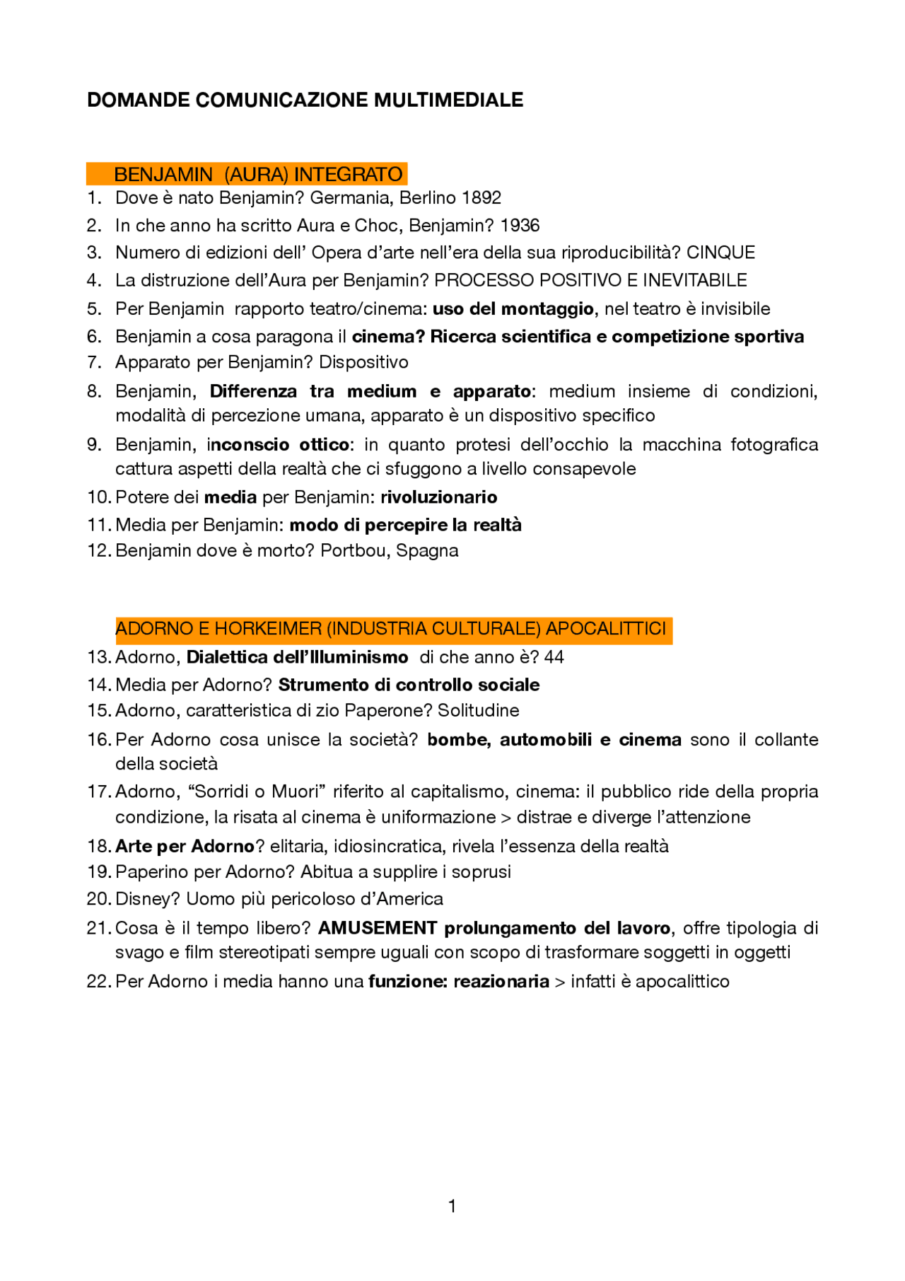 Domande Esame Comunicazione Multimediale Docsity