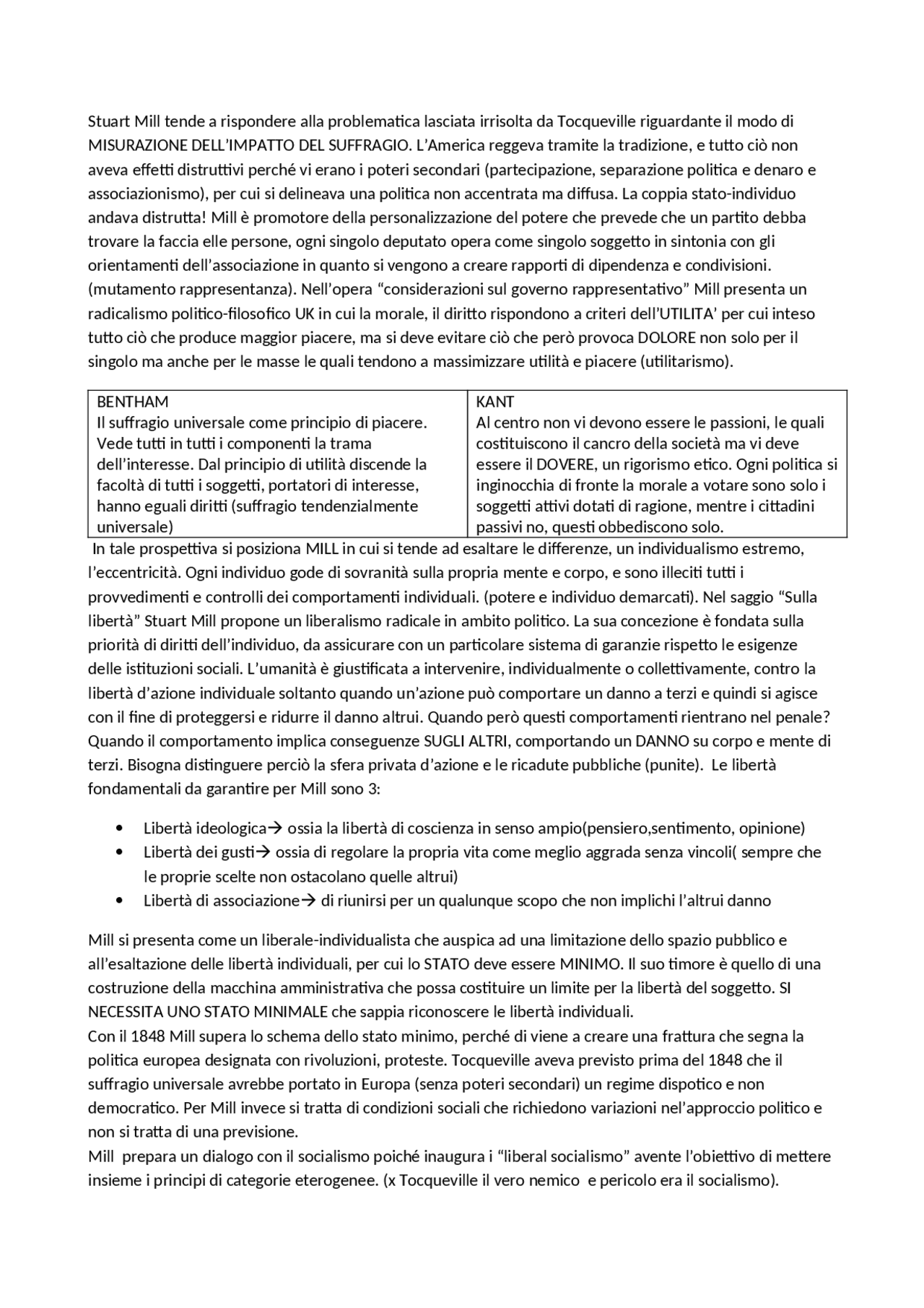 La filosofia politica di Stuart Mill - Docsity