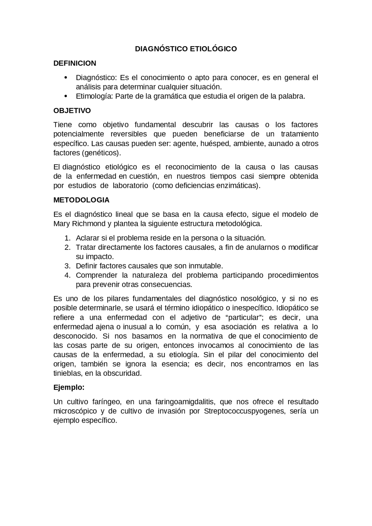 Diagnostico Etiologico Docsity