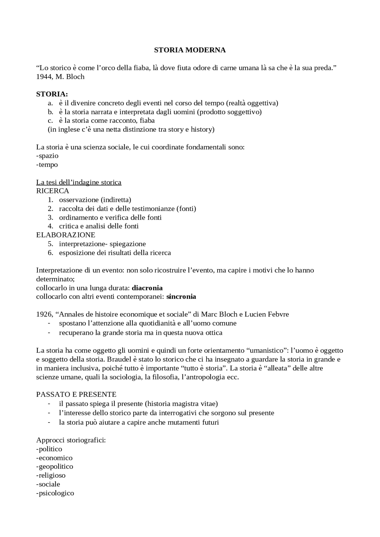 Appunti Storia Moderna Docsity