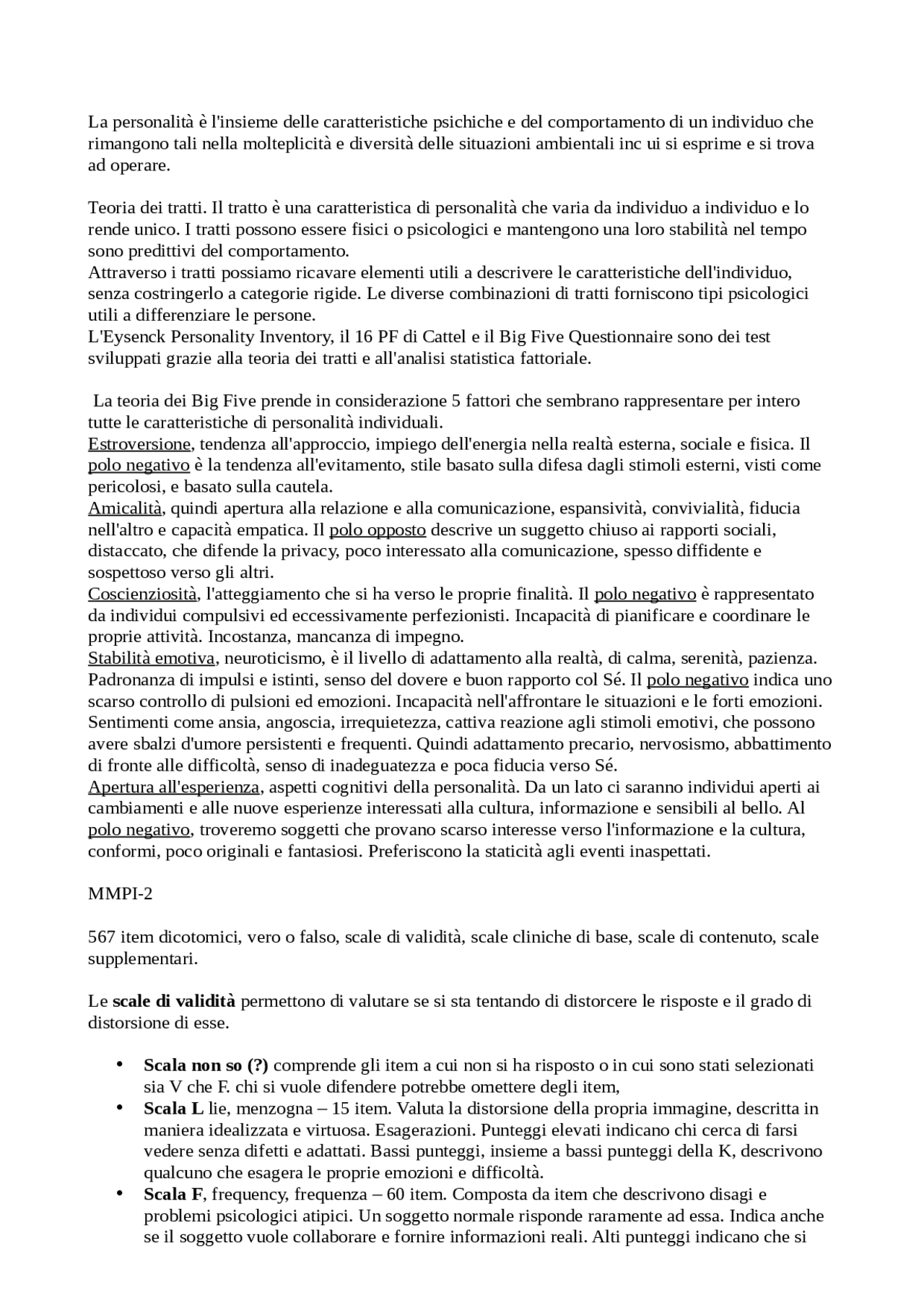 Teorie E Tecniche Dei Test Docsity