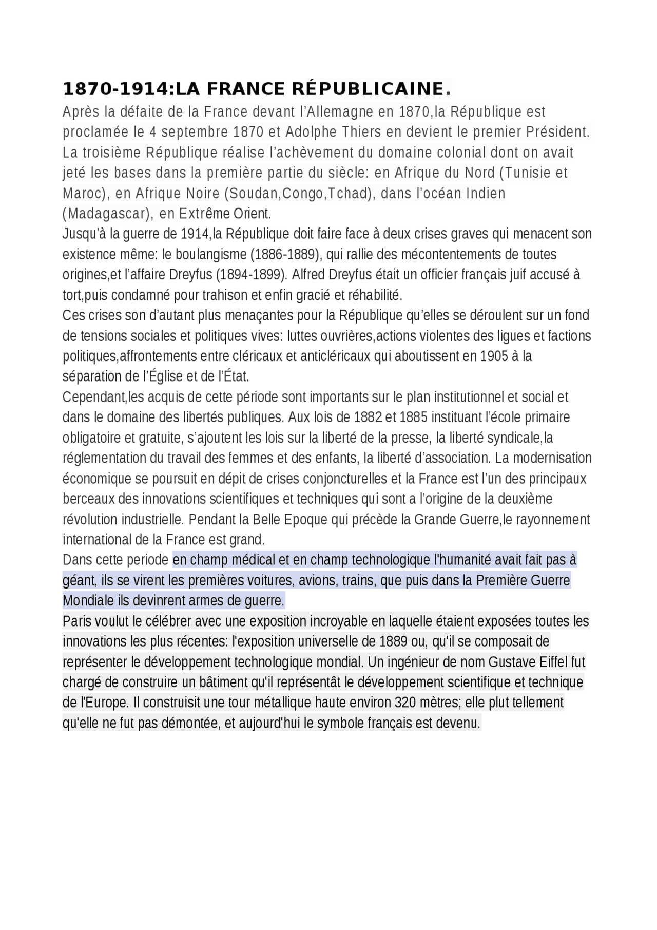 Francese Riassunto Belle Epoque Appunti Di Francese Docsity