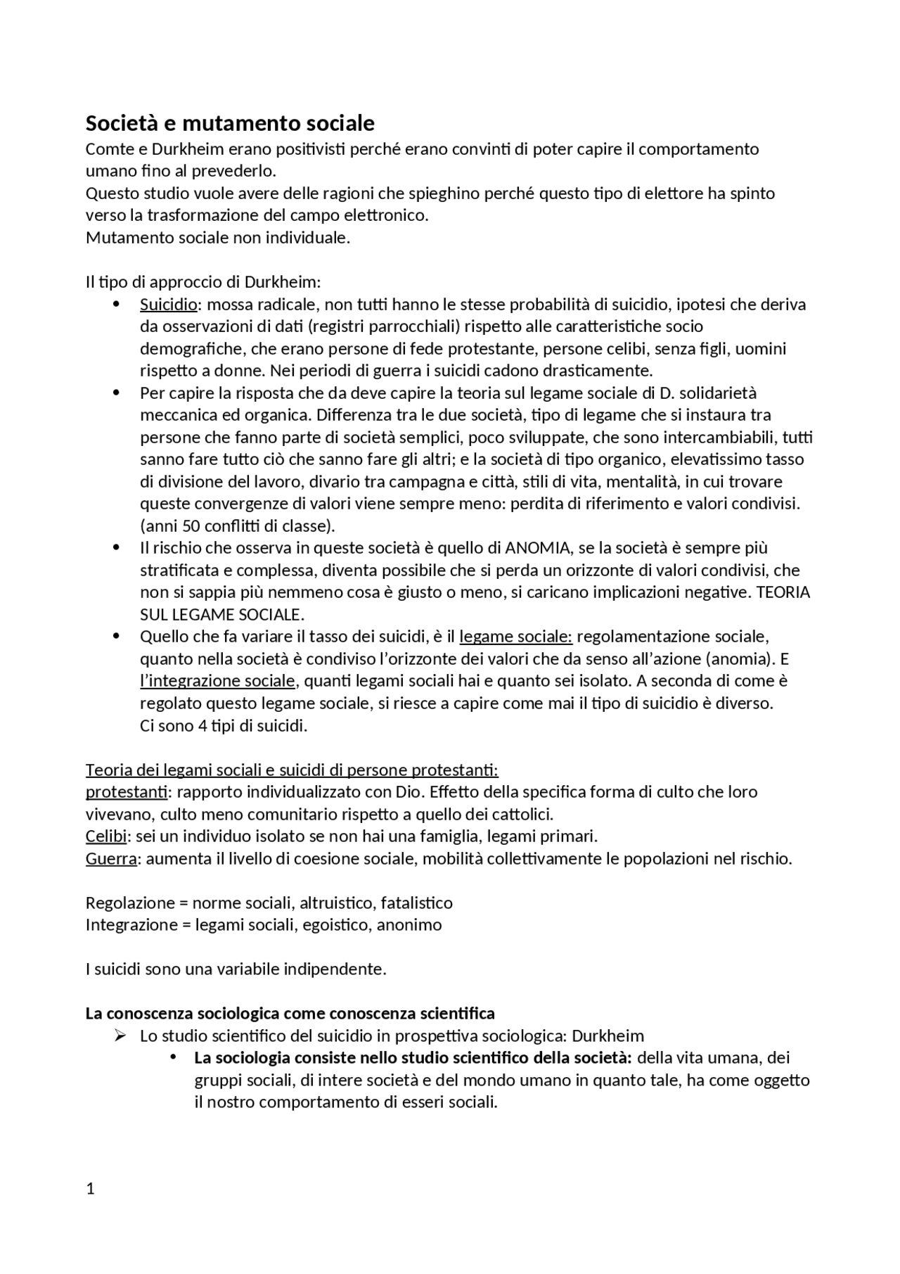 Società E Mutamento Sociale Docsity