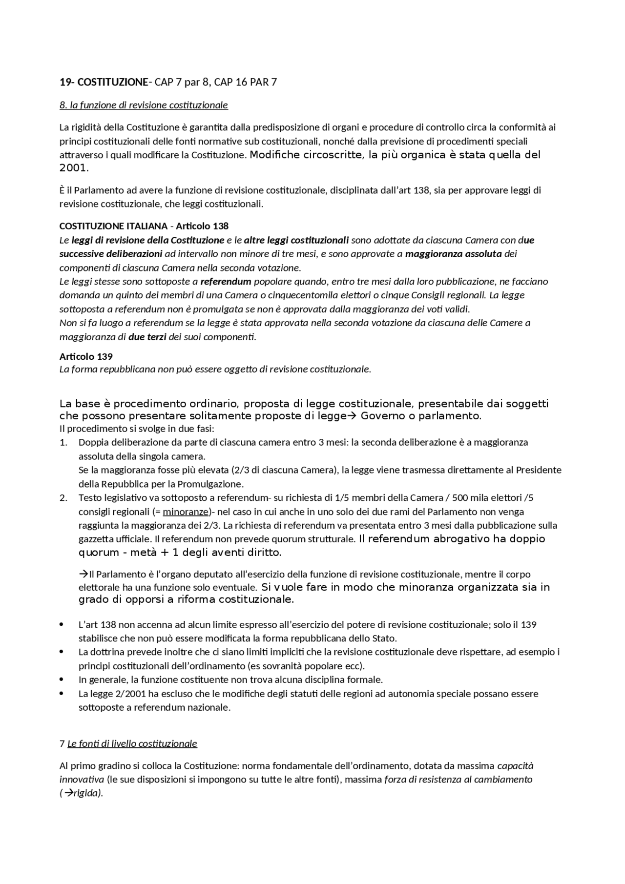 La Costituzione Riassunto Di Diritto Pubblico Docsity