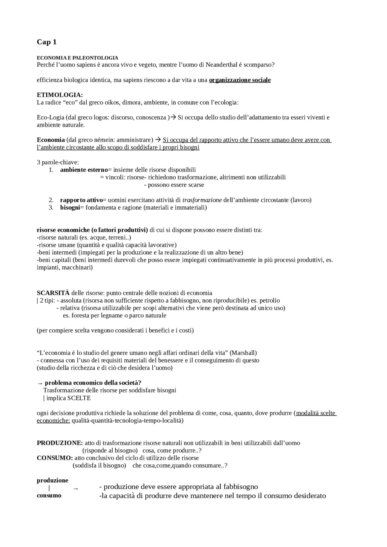 Cap 1 2 Introduzione Economia Docsity