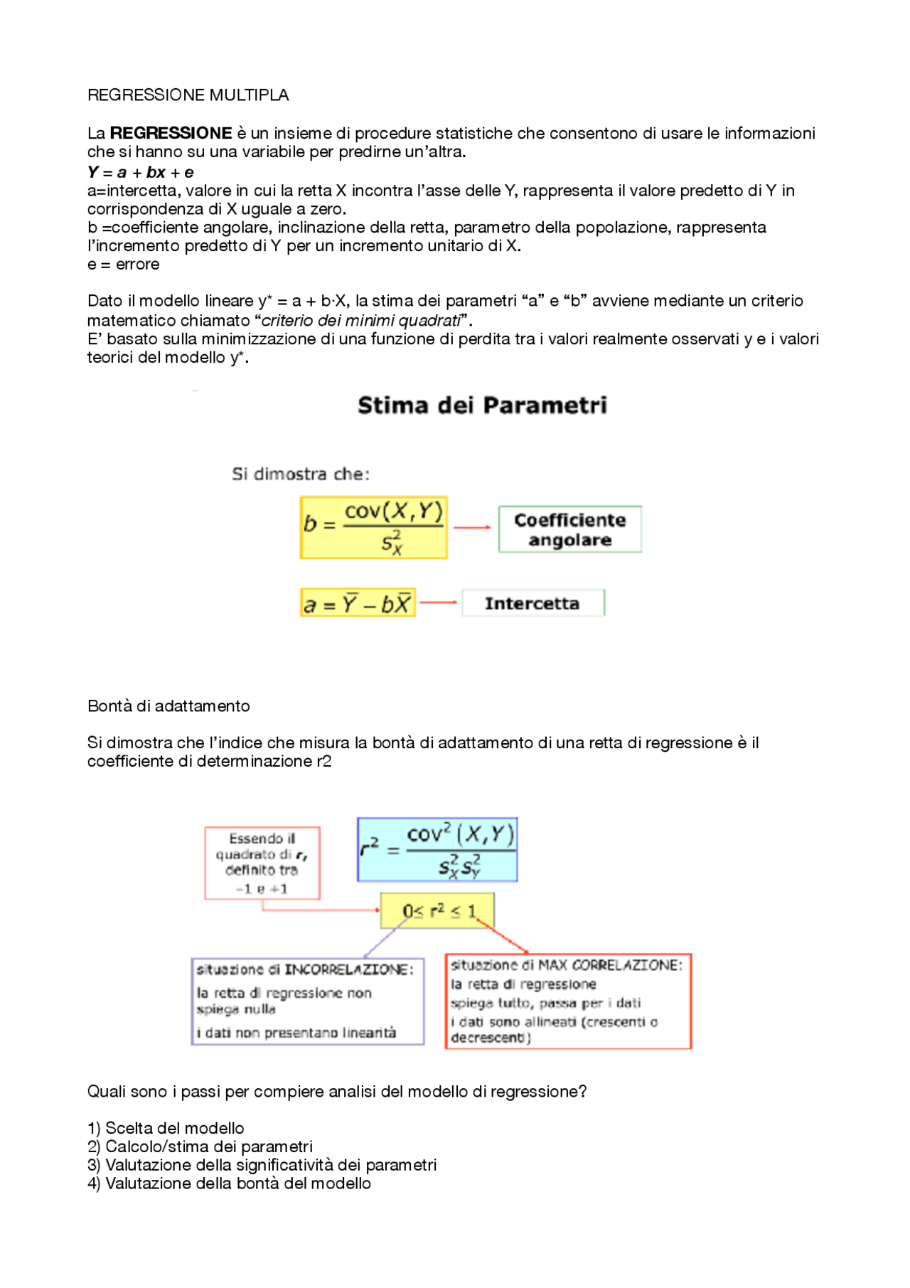 Spiegazione Regressione Multipla Appunti Di Statistica Docsity