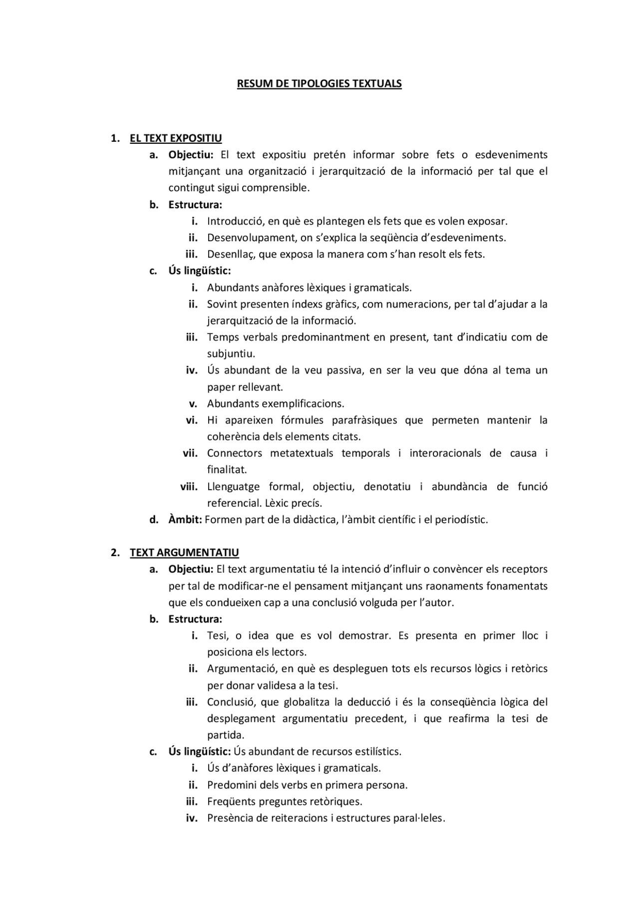 Tipologies Textuals Català Apuntes De Catalán Docsity