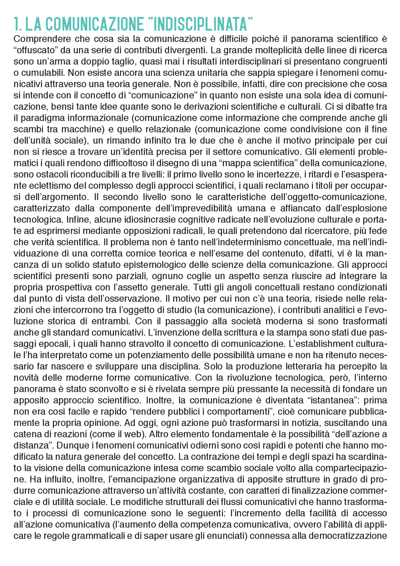 Le Scienze Della Comunicazione Riassunto Docsity