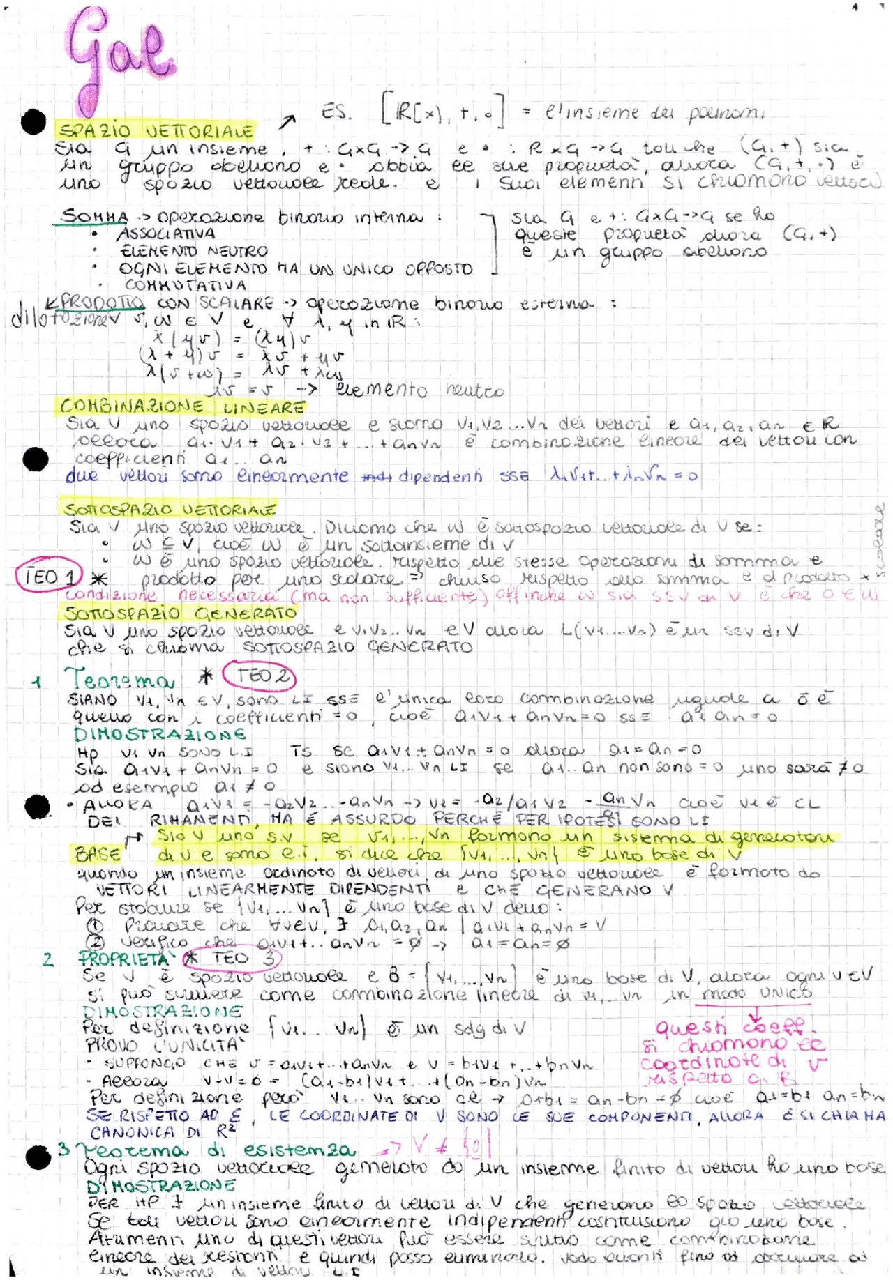 Geometria E Algebra Lineare Docsity