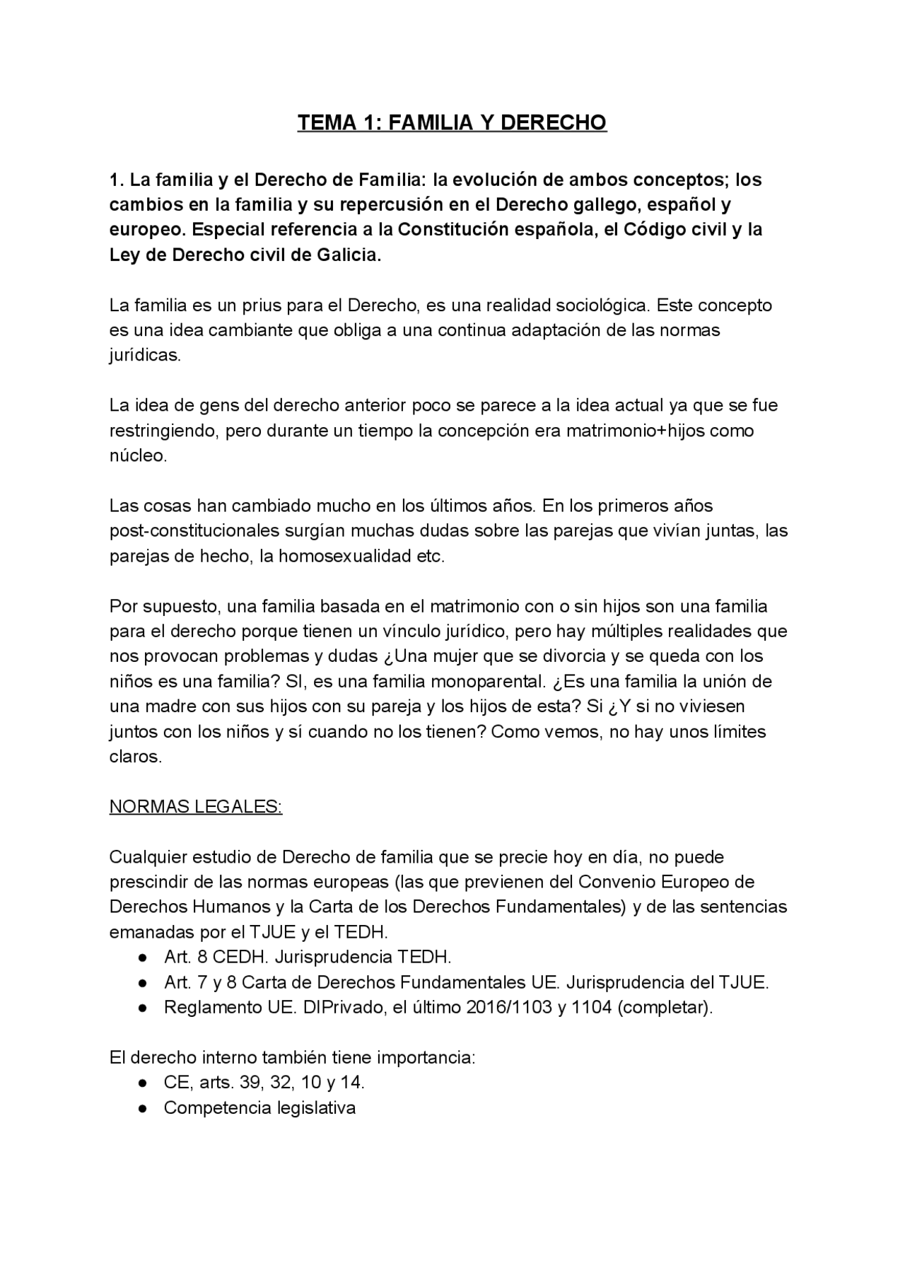 Tema 1 clase, familia - Docsity