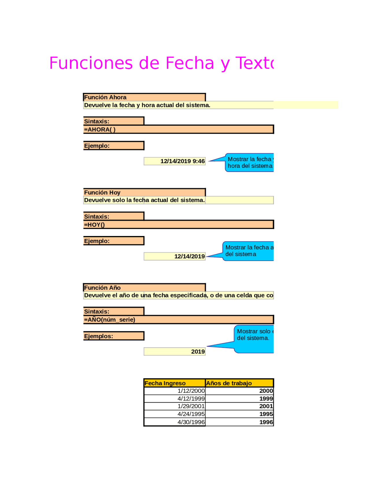 Funciones De Texto En Excel Basico Ejercicios De Informática Docsity