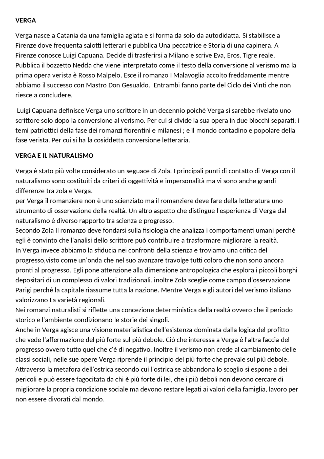 Giovanni Verga Appunti Docsity