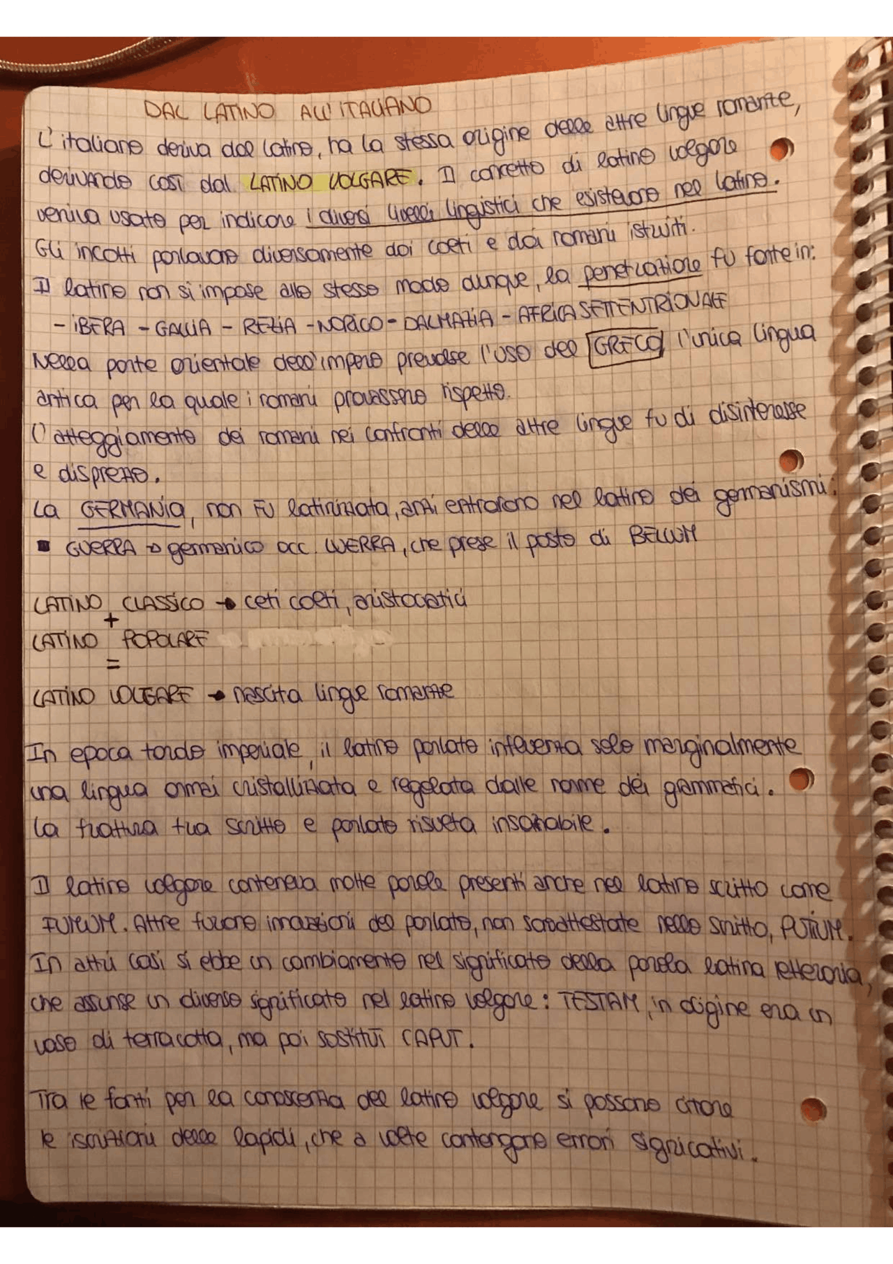 Dal Latino Allitaliano Docsity