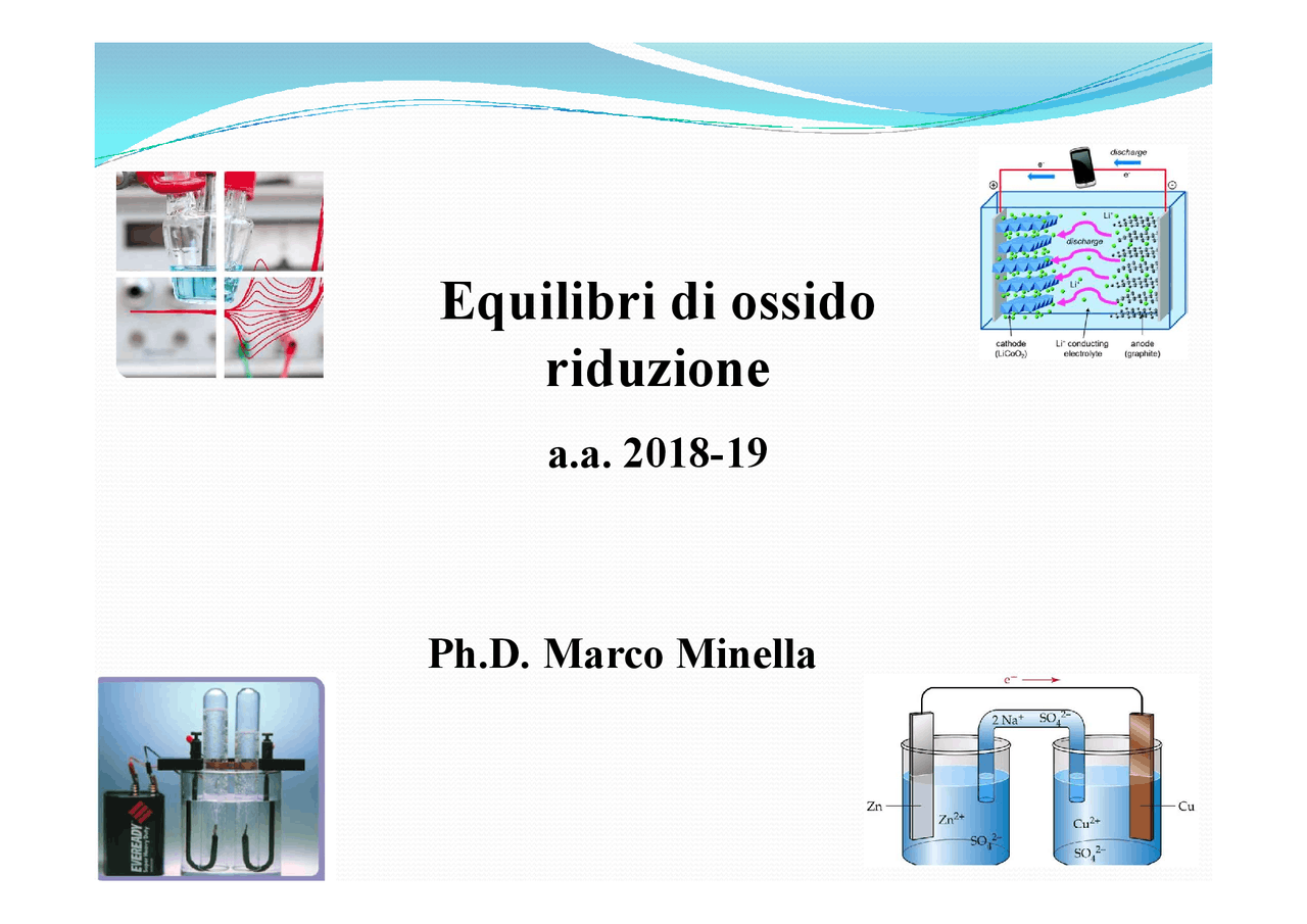 Esercizi Di Chimica Analitica Redox Docsity